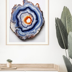 Geode Painting Wall Art Print, Rock Wall Art, Crystal Print, Geometric ...