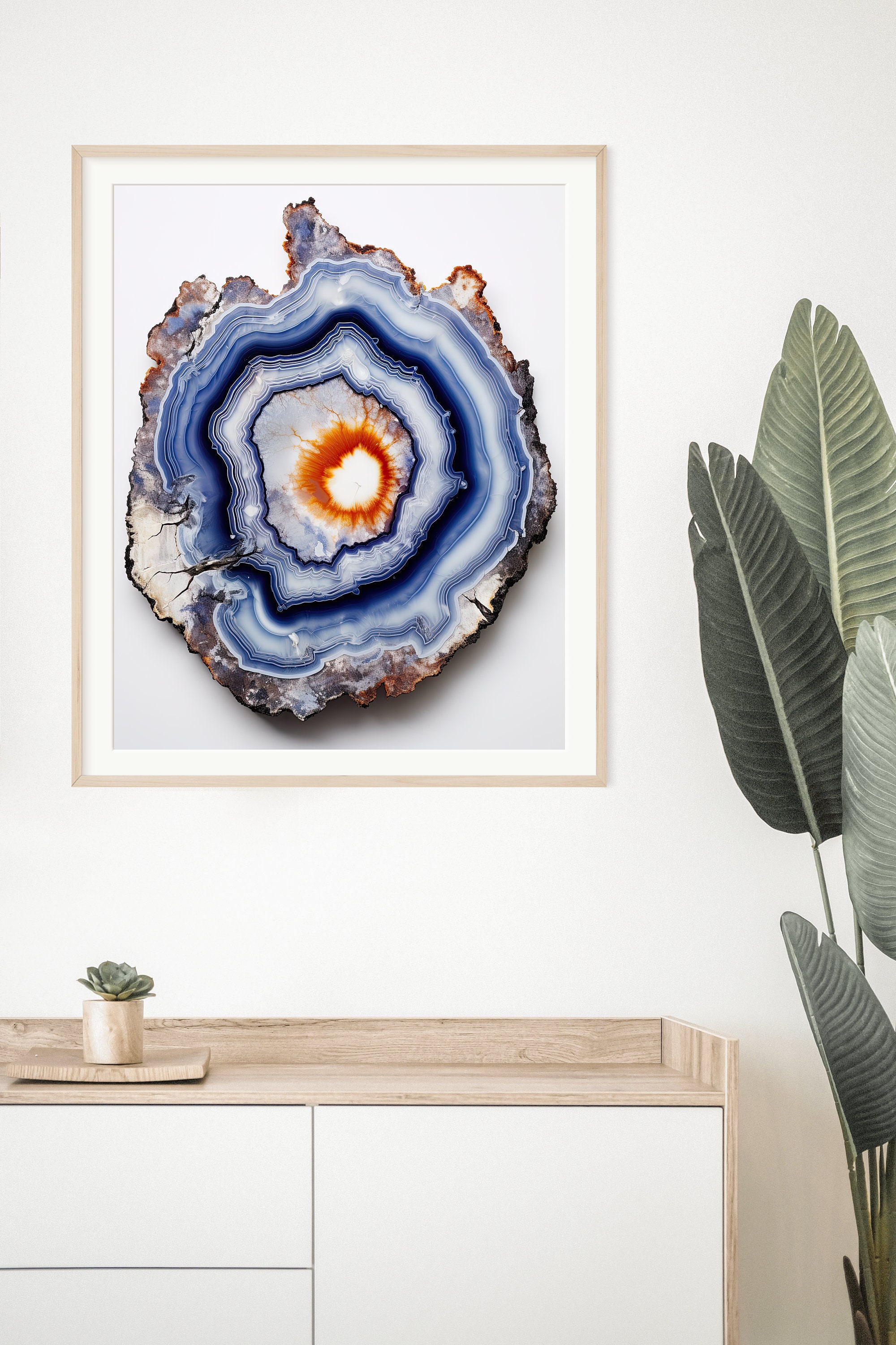 Geode Painting Wall Art Print, Rock Wall Art, Crystal Print, Geometric ...