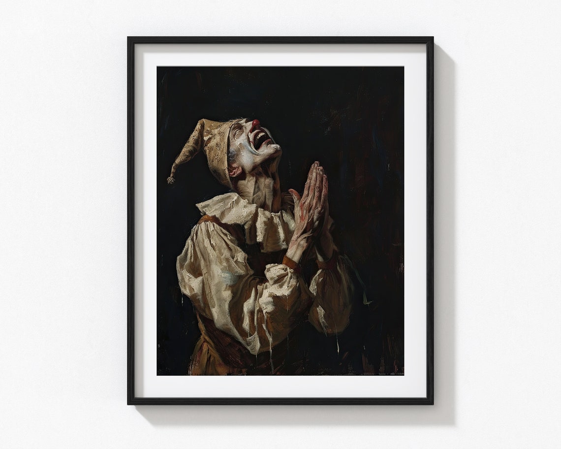 Crying Jester Wall Art Print, Accidental Renaissance Art, Clown Art ...