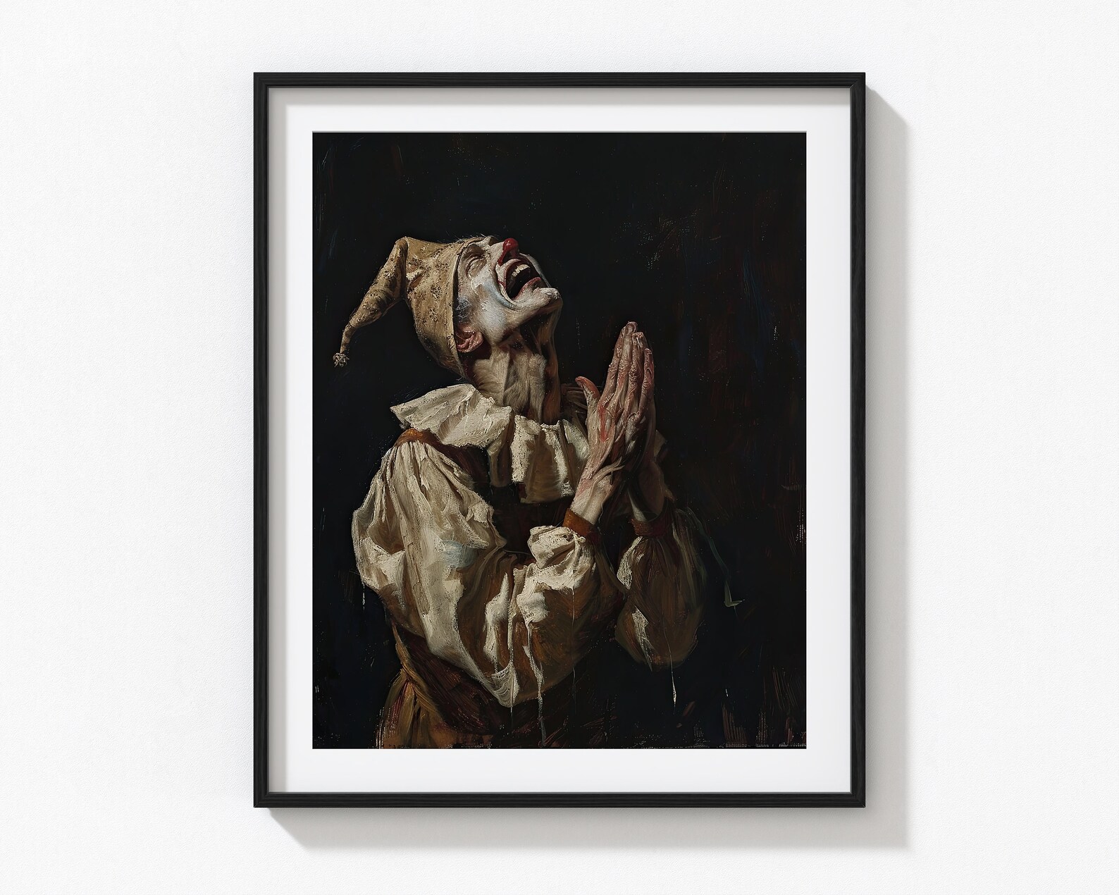 Crying Jester Wall Art Print, Accidental Renaissance Art, Clown Art ...