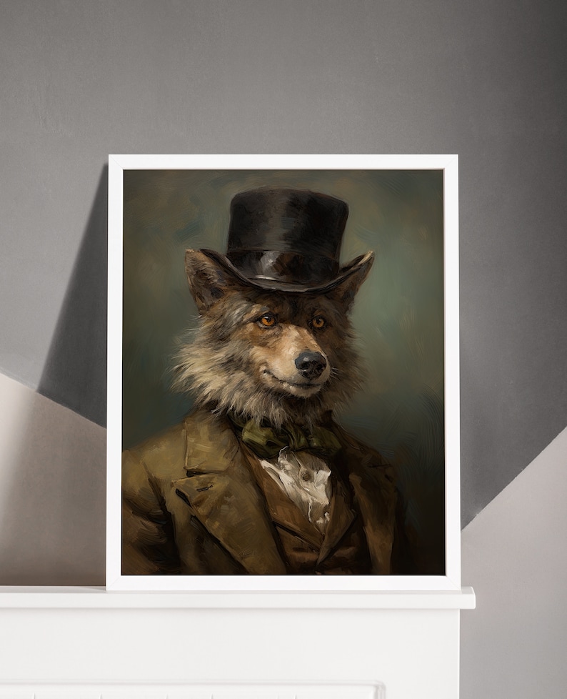 Werewolf Victorian Oil Painting Dark Academia Werewolf Art - Etsy