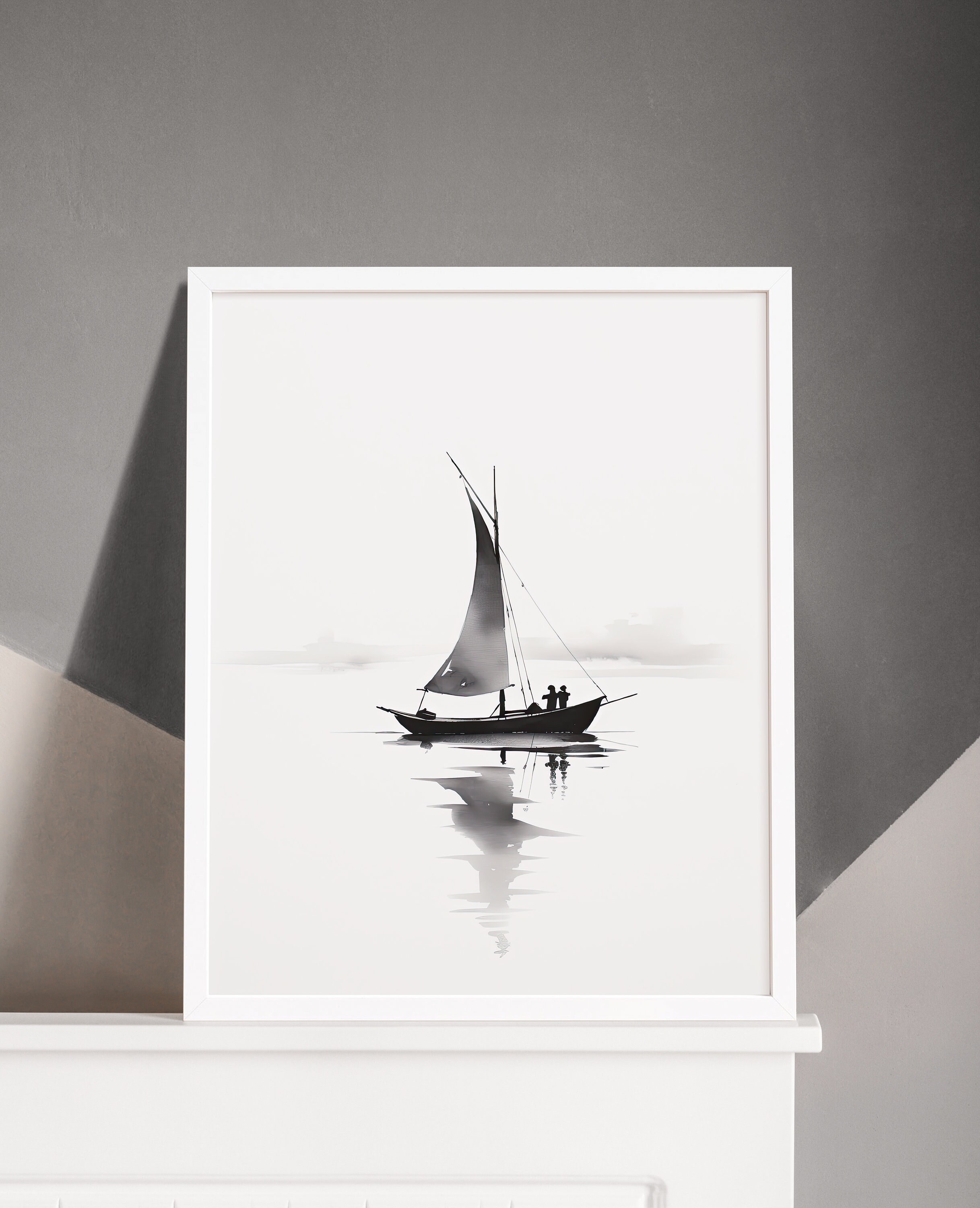 Watercolor Japanese Boat Wall Art Print, Sumi E Style, Kyoto Decor ...