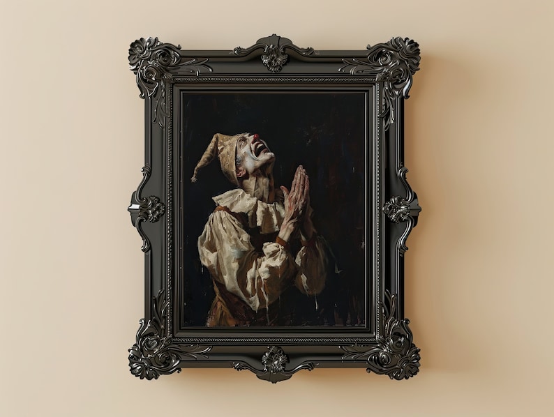 Crying Jester Wall Art Print, Accidental Renaissance Art, Clown Art ...