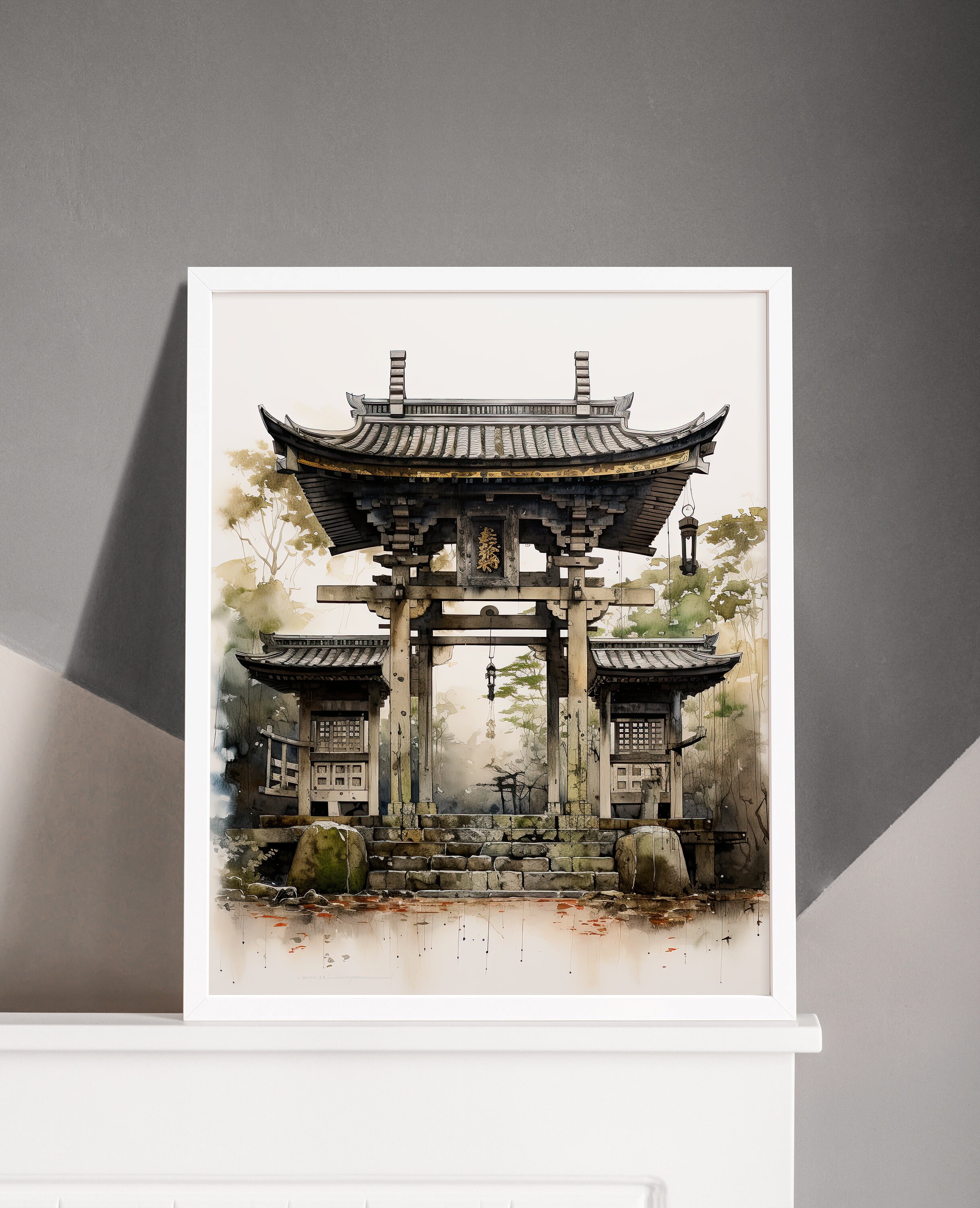 Watercolor Kyoto, Japan Wall Art Print, Sumi E Art, Japanese Wall Art ...