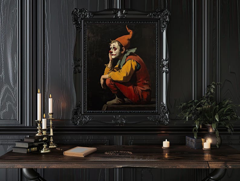 Crying Jester Wall Art Print, Accidental Renaissance Art, Clown Art ...