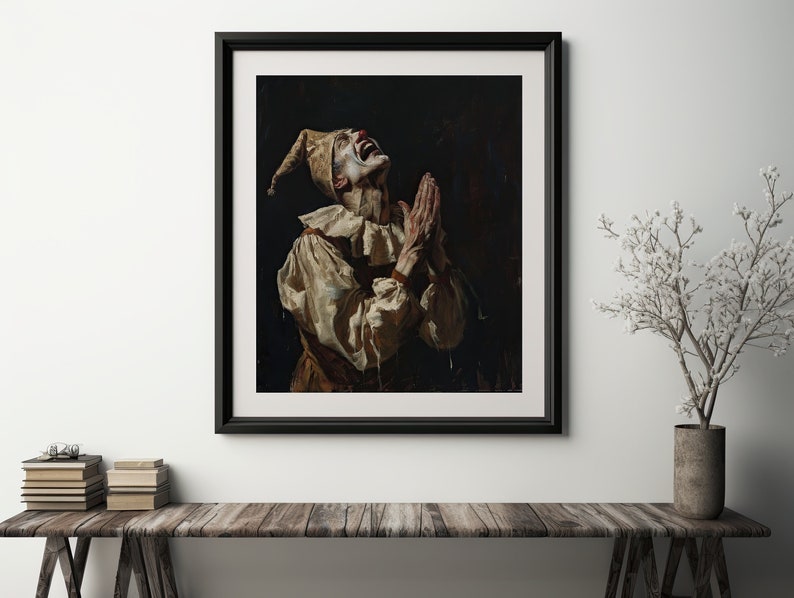 Crying Jester Wall Art Print, Accidental Renaissance Art, Clown Art ...