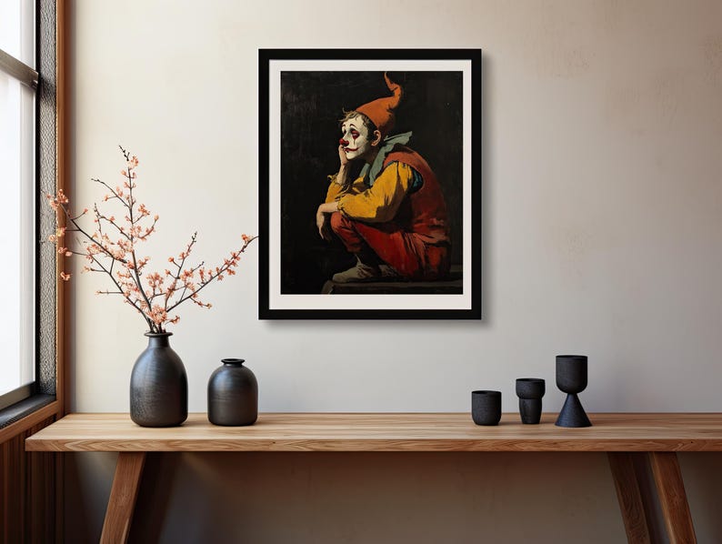 Crying Jester Wall Art Print, Accidental Renaissance Art, Clown Art ...