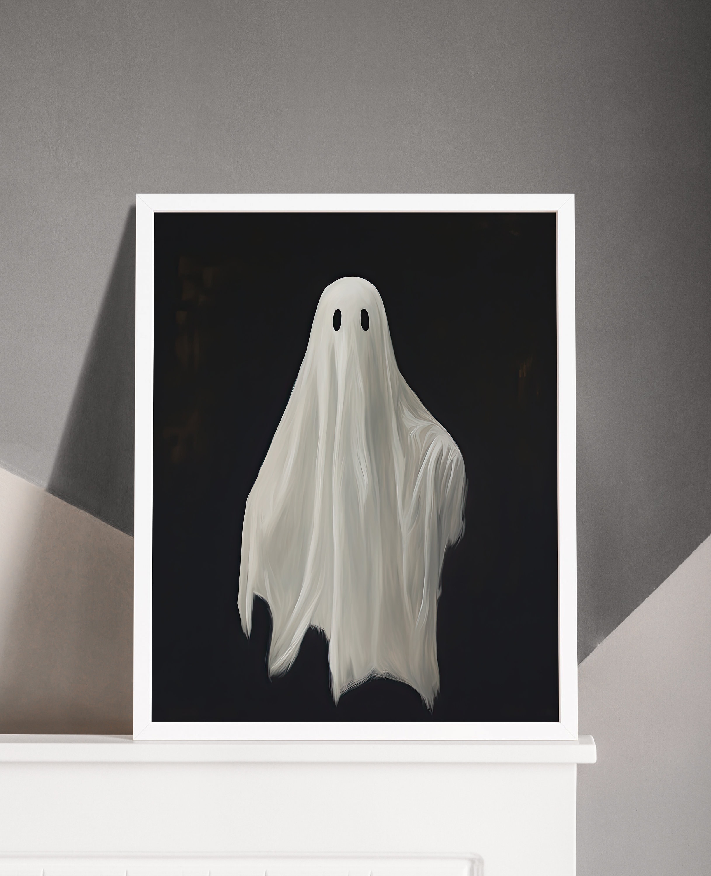 Ghost Oil Painting Wall Art Print, Halloween Decor, Spooky Season ...