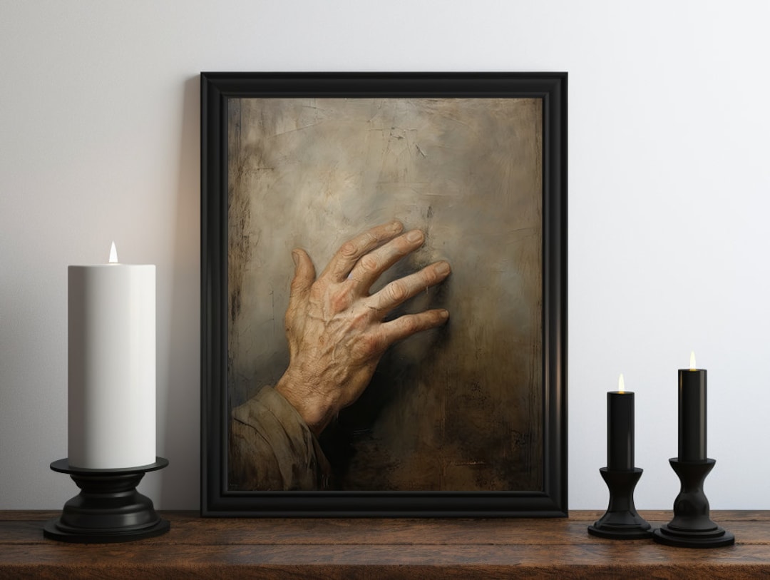 Dark Academia Surreal Hand Oil Painting, Dark Wall Art, Moody Decor ...