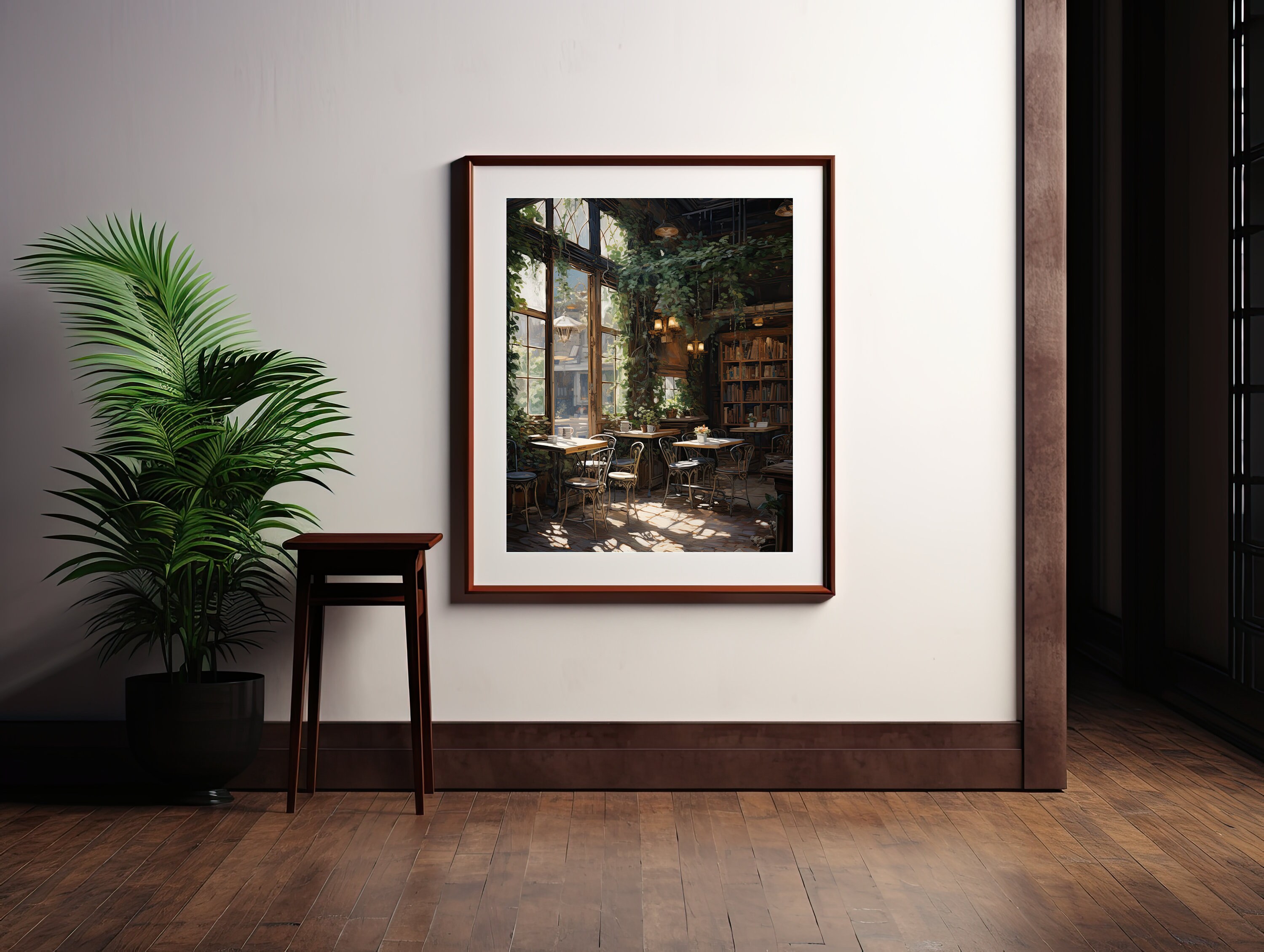 Dark Academia Nature Oil Painting Wall Art Print, Moody Library, Moody ...