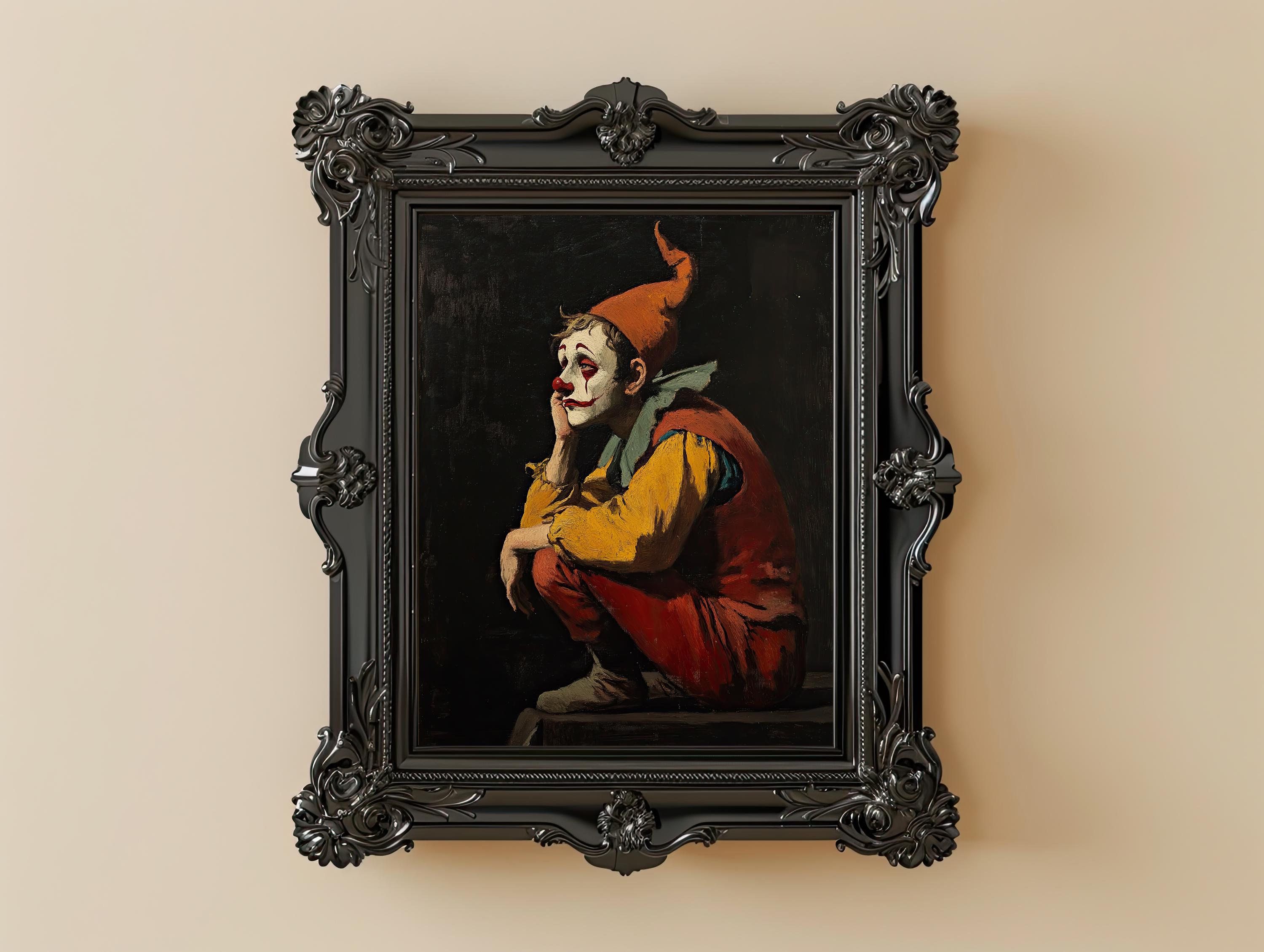 Crying Jester Wall Art Print, Accidental Renaissance Art, Clown Art ...