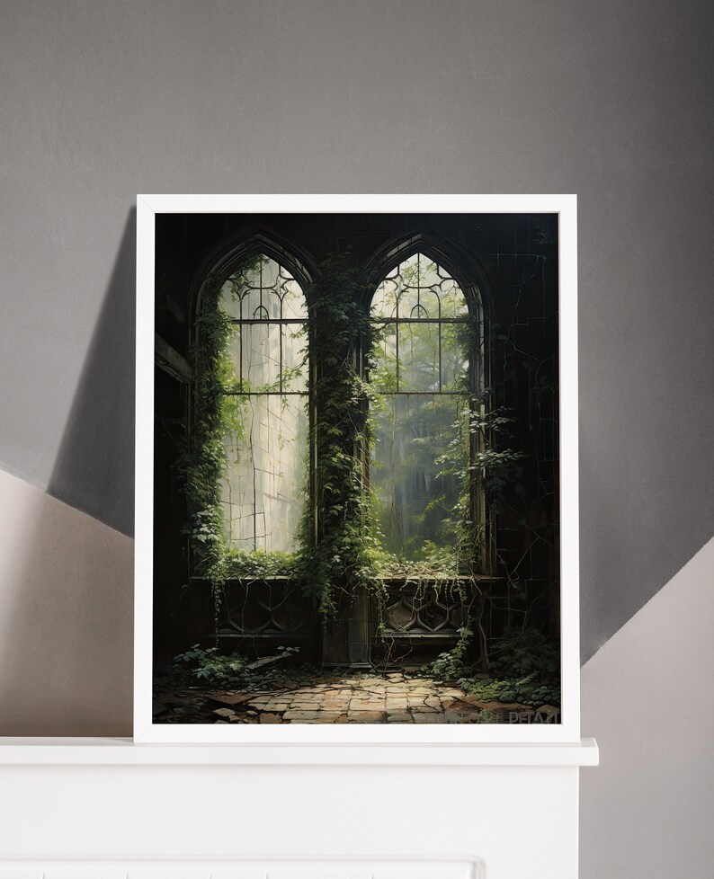 Dark Academia Nature Oil Painting Wall Art Print Dark - Etsy