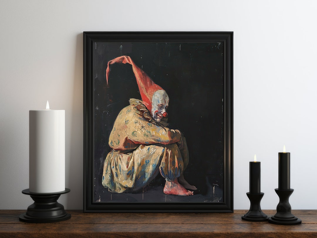 Crying Jester Wall Art Print, Accidental Renaissance Art, Clown Art ...