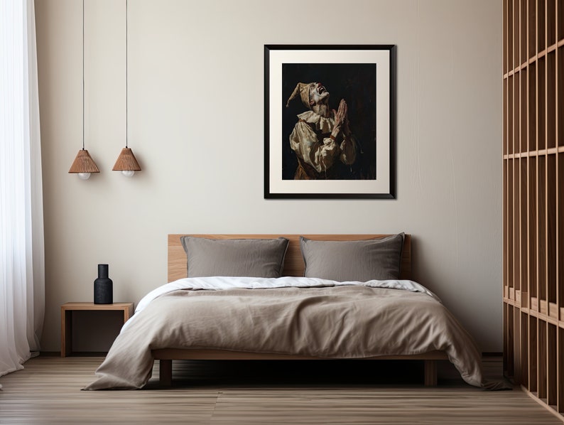 Crying Jester Wall Art Print, Accidental Renaissance Art, Clown Art ...