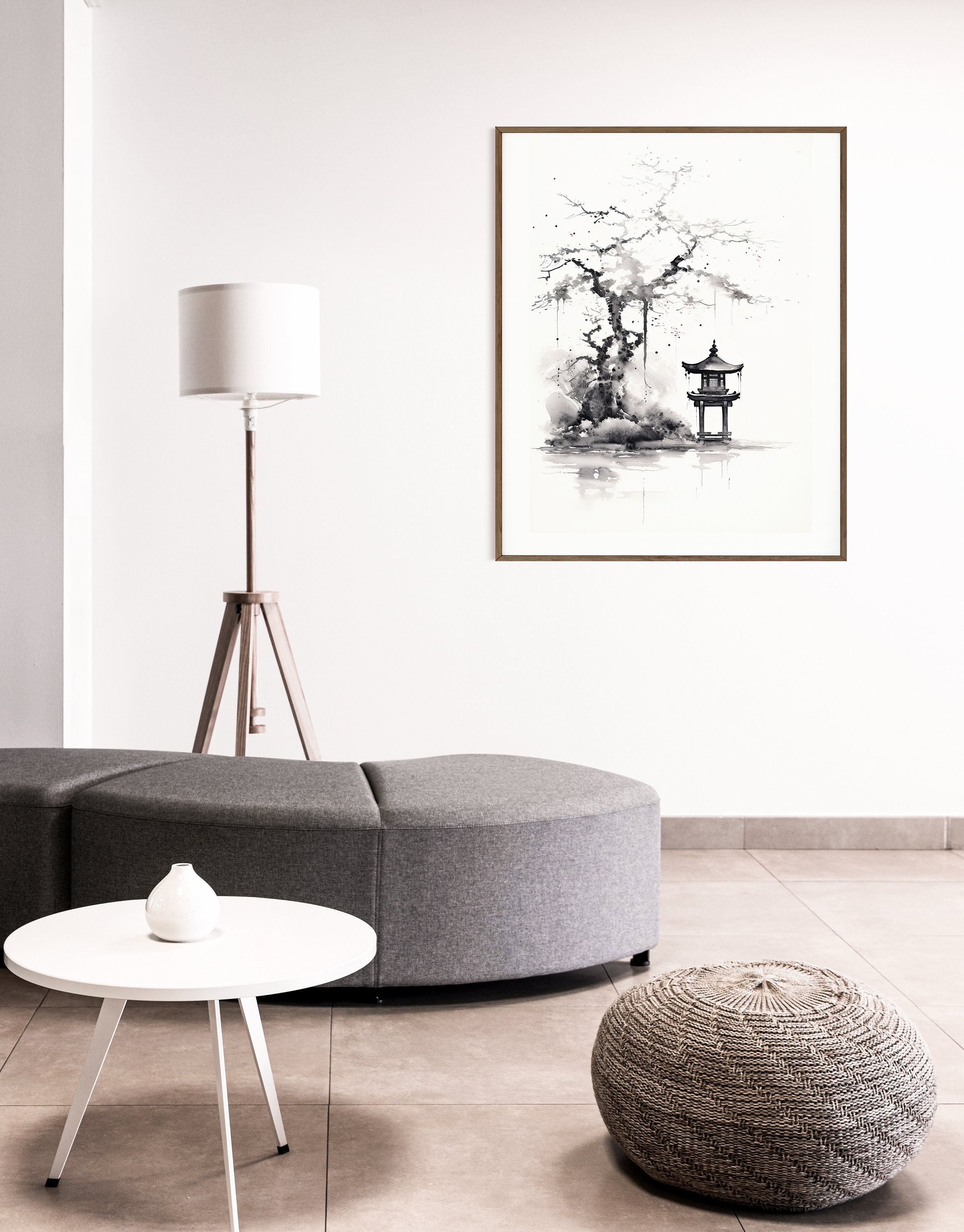 Watercolor Shinto Shrine Wall Art Print, Sumi E Style, Kyoto Decor ...