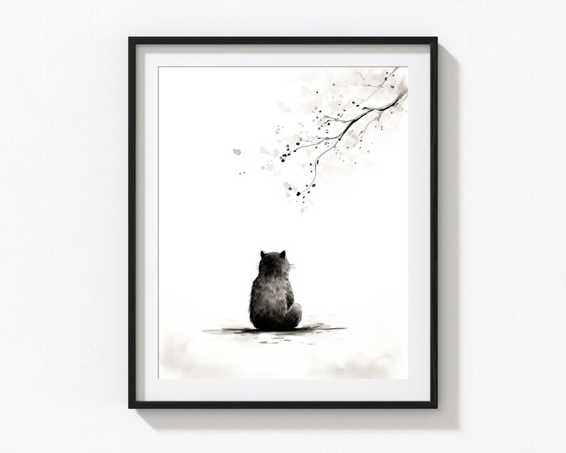 Watercolor Tanuki Wall Art Print, Sumi E Style, Kyoto Decor, Asian ...