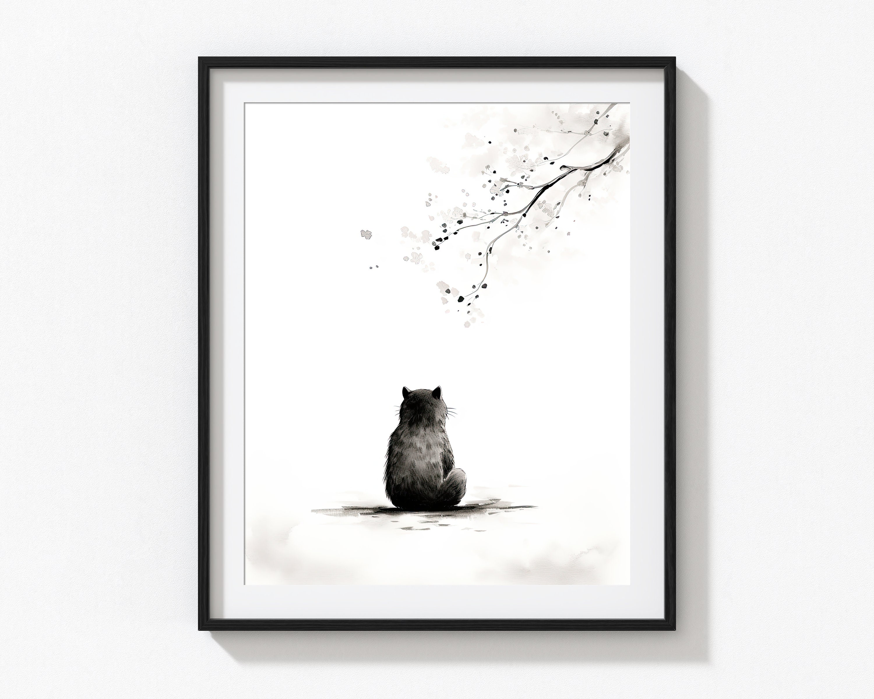 Watercolor Tanuki Wall Art Print, Sumi E Style, Kyoto Decor, Asian ...