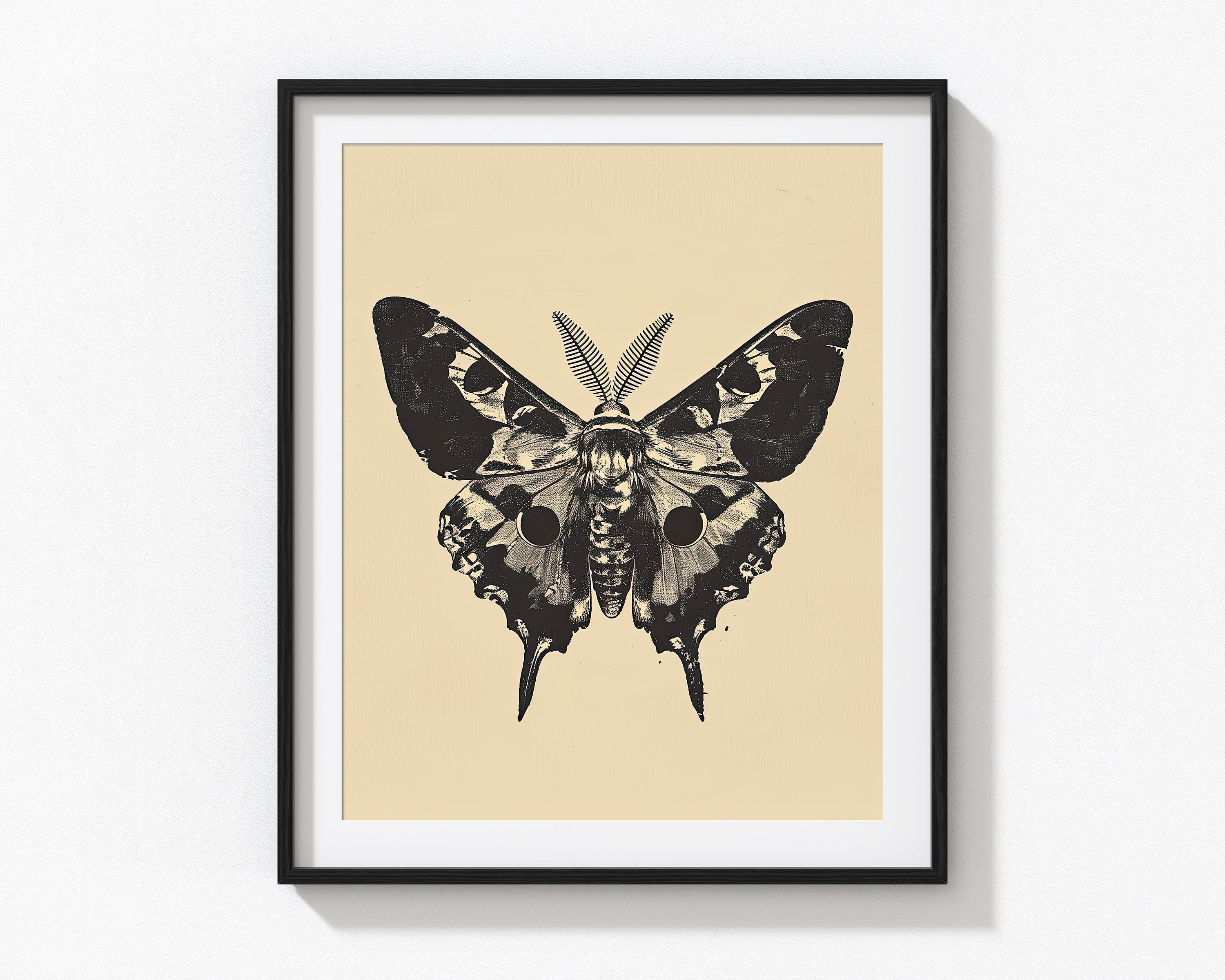 Dark Academia Moth Oil Painting, Death's Head Moth Wall Art Print ...