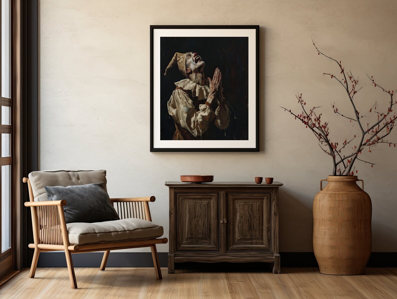 Crying Jester Wall Art Print, Accidental Renaissance Art, Clown Art ...