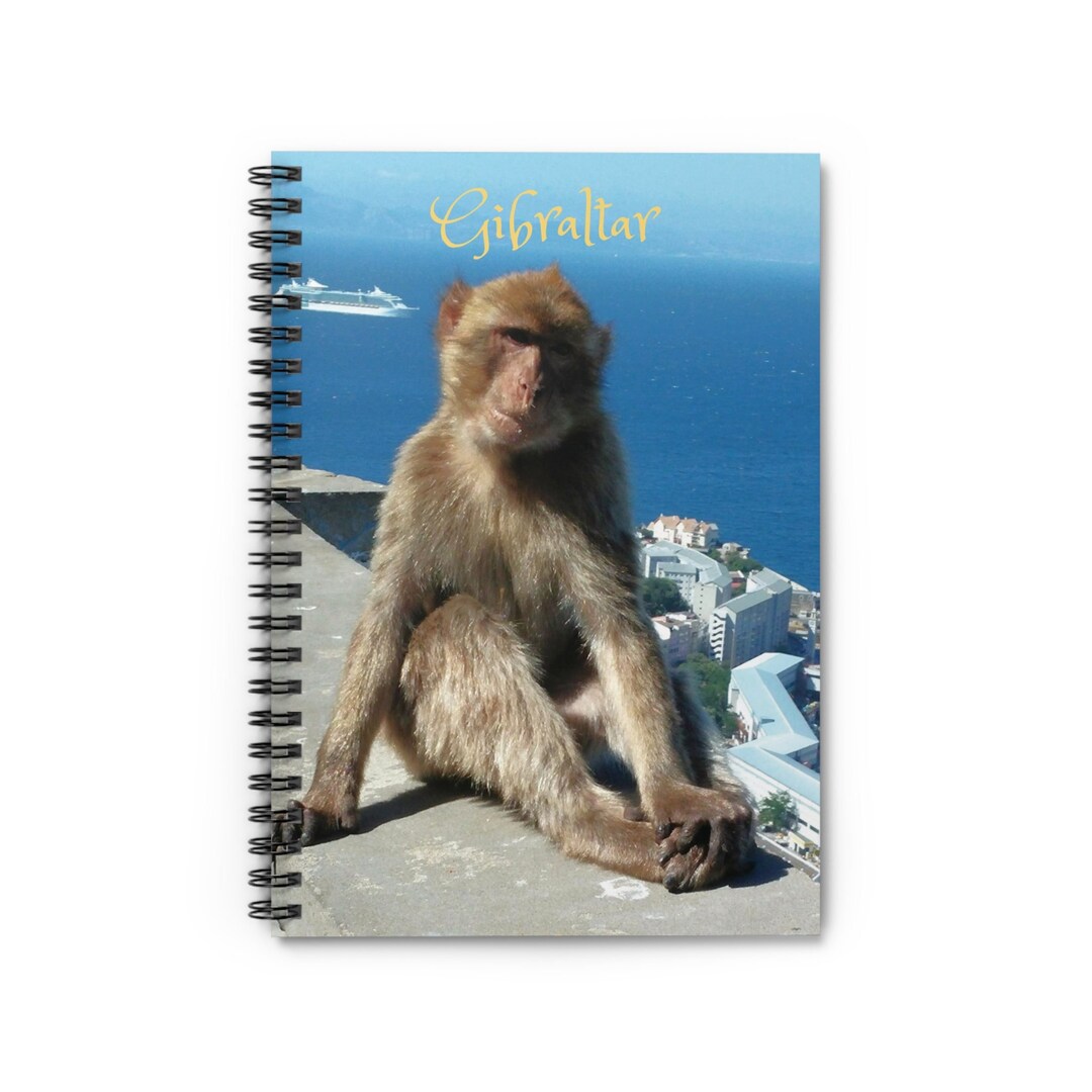 Gibraltar Cute Monkey Spiral Notebook | Barbary Macaque Ape ...