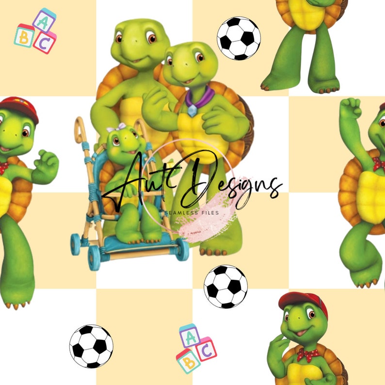 Franklin Turtle Seamless File - Etsy