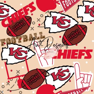 Kansas City Retro Football Seamless Pattern 1 coordinating Pngs ...