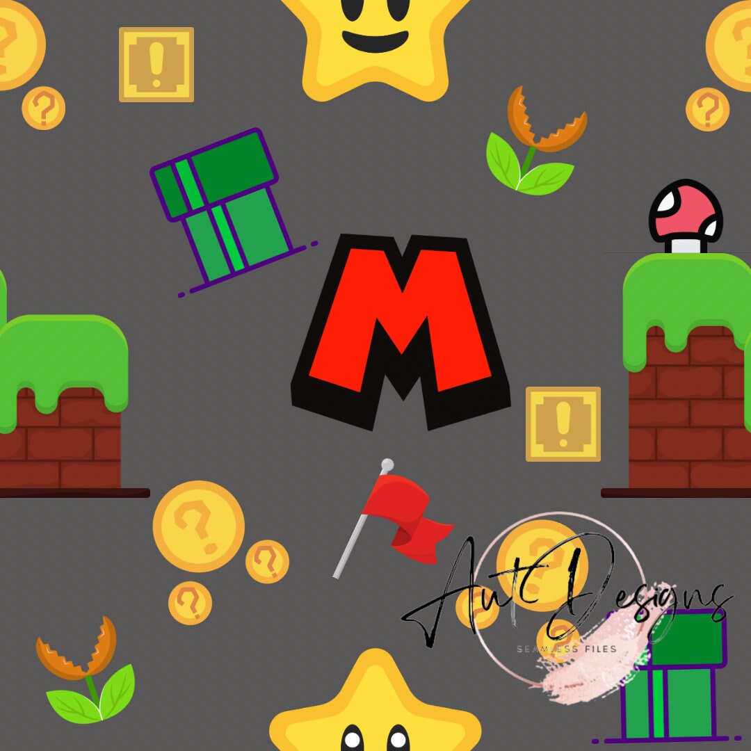 Mario Seamless Pattern - Etsy