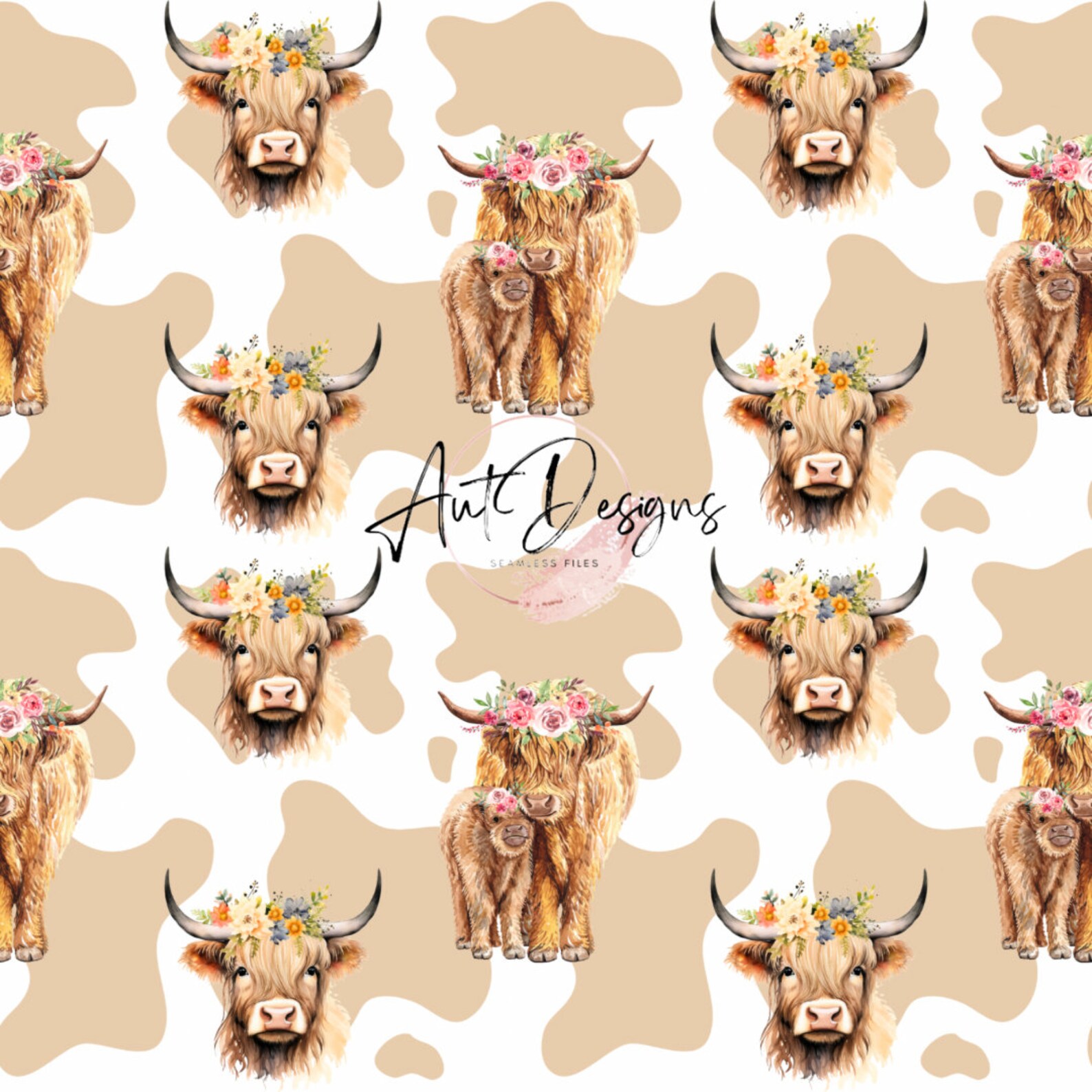 Highland Cow Seamless - Etsy