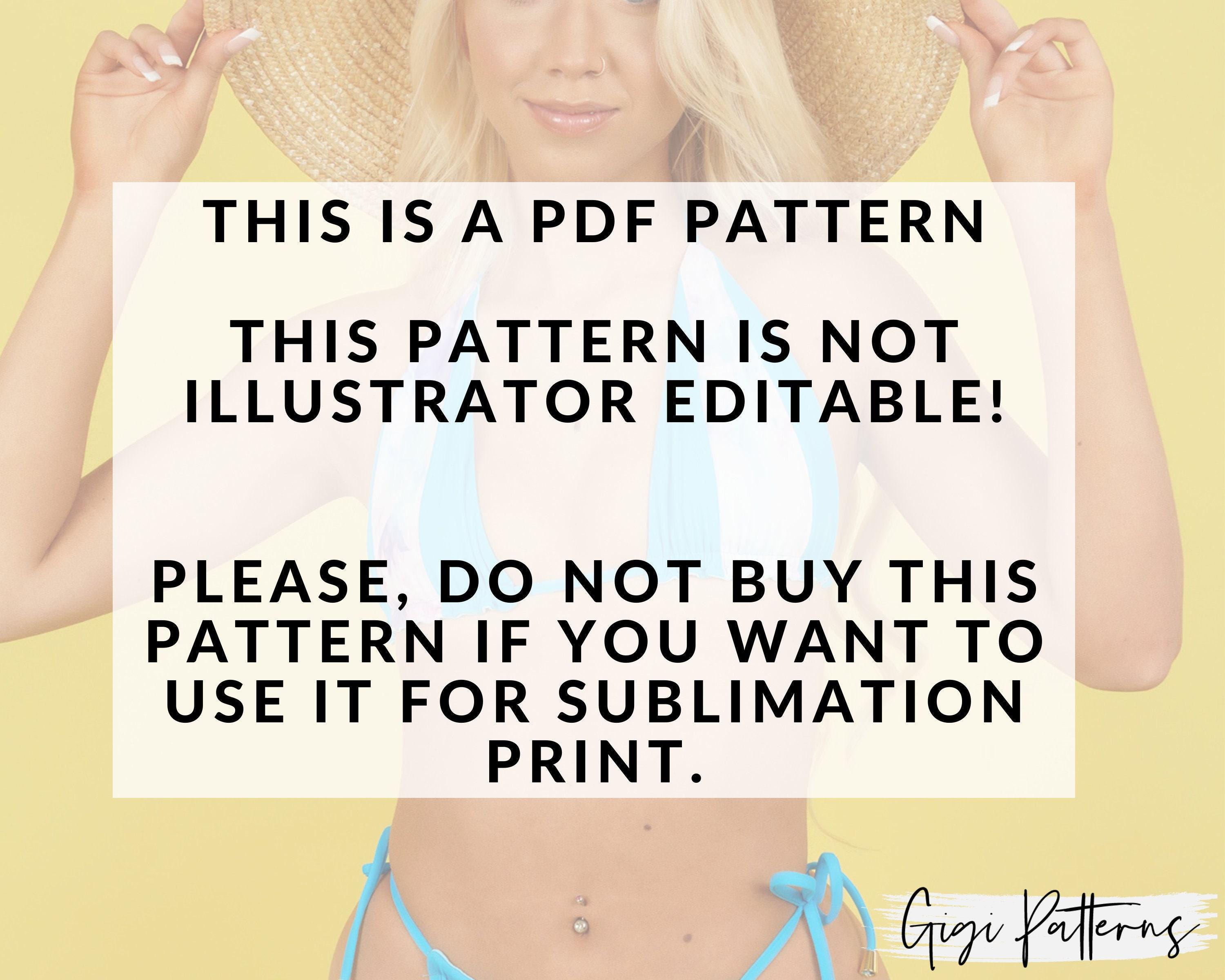Reversible Triangle Bikini Sewing Pattern PDF, Beginner String Cheeky ...