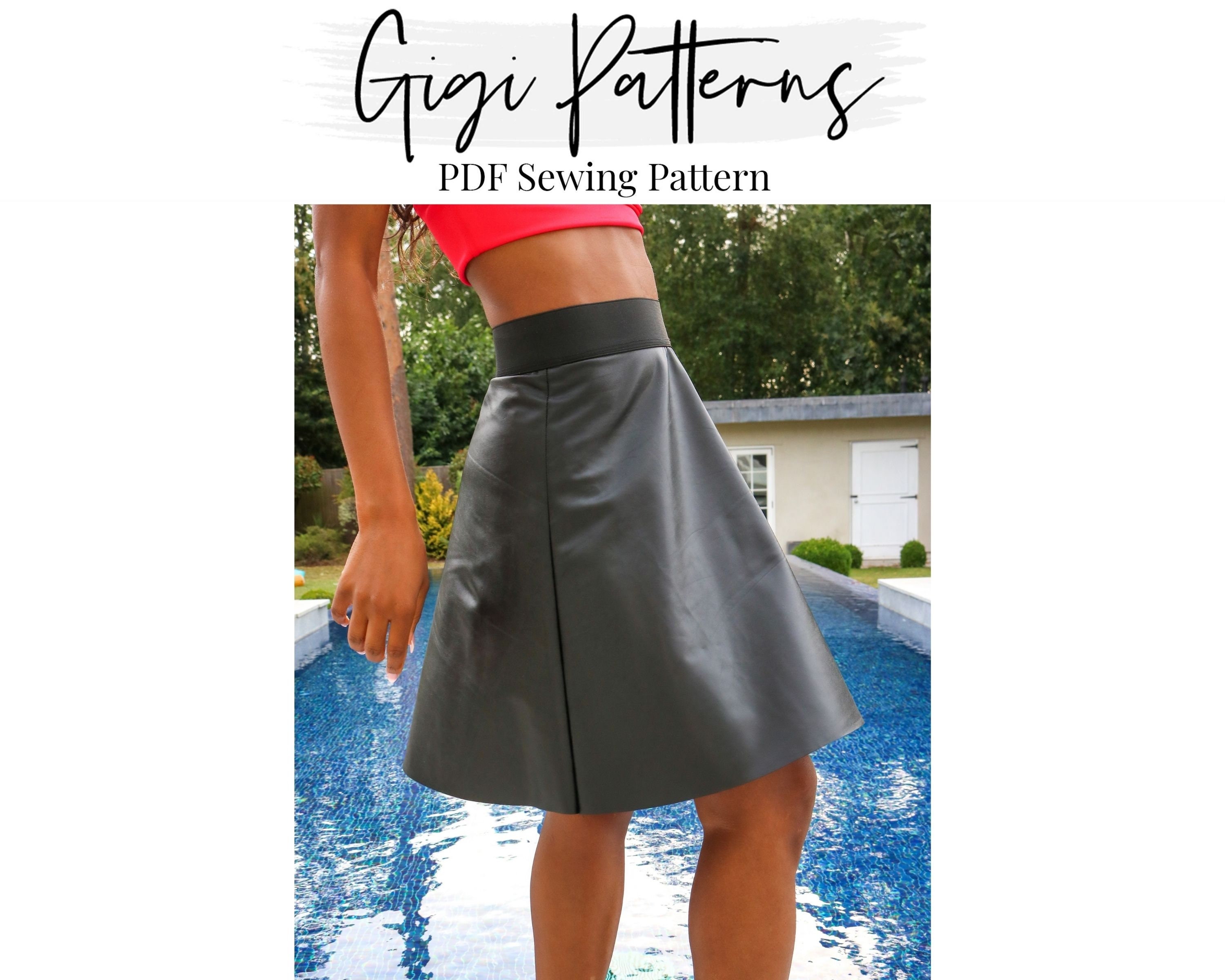 High Waist Skater Skirt Sewing Pattern | Flare Skirt Pattern | Skirt Pattern for Women Pdf ...