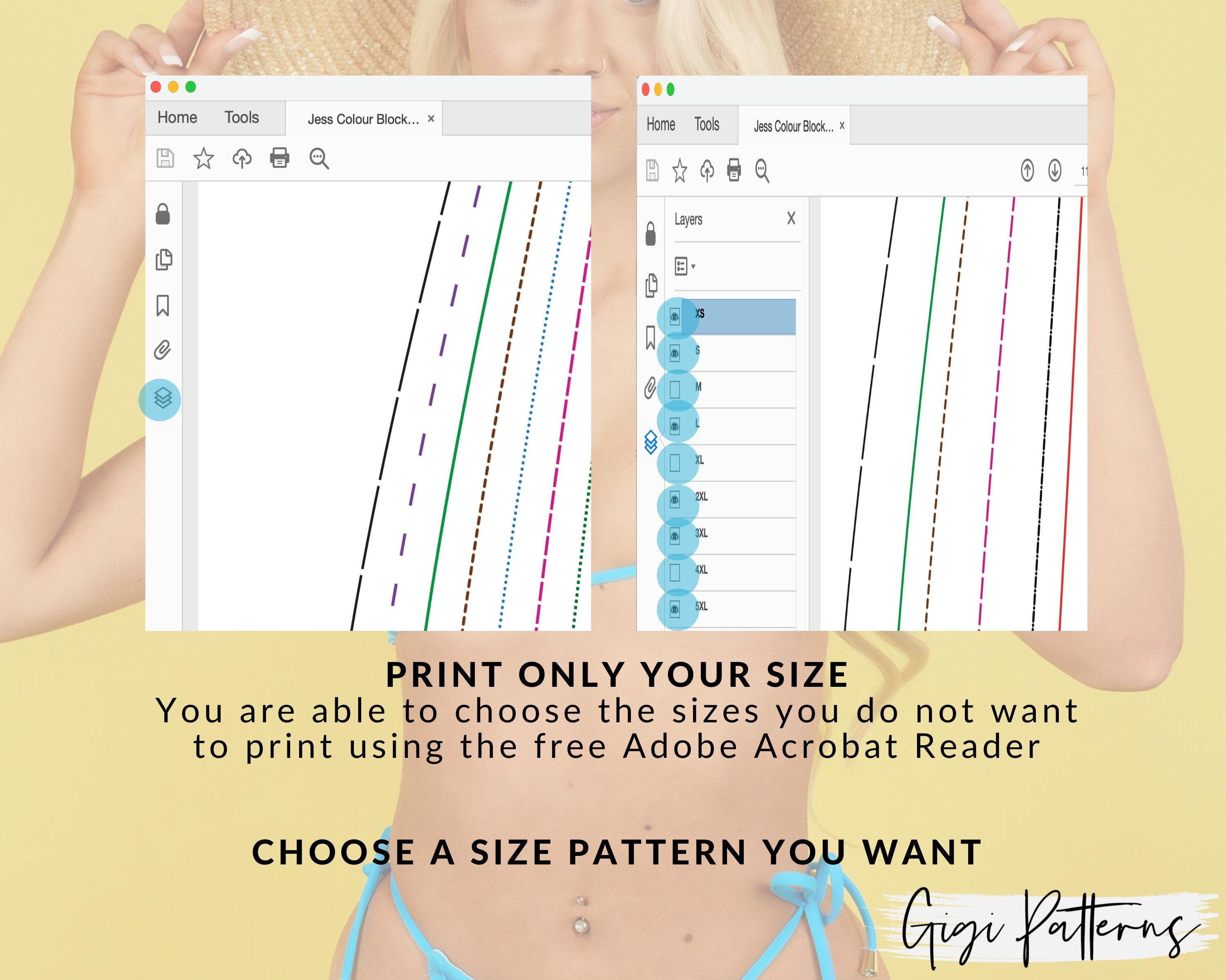 Reversible Triangle Bikini Sewing Pattern PDF, Beginner String Cheeky ...
