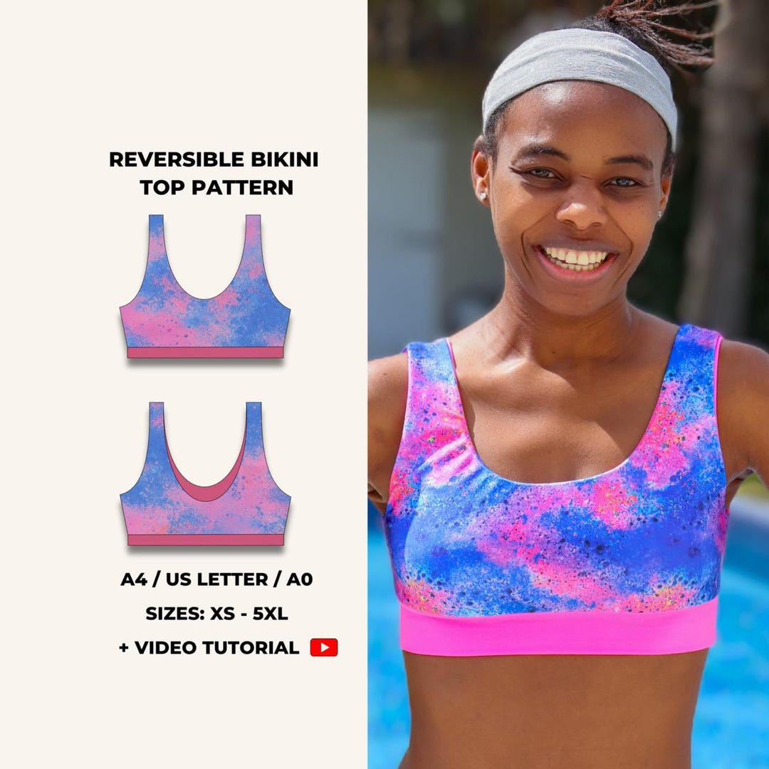 Bikini Pattern | Pdf Sewing Pattern | Swimwear Pattern | Reversible ...