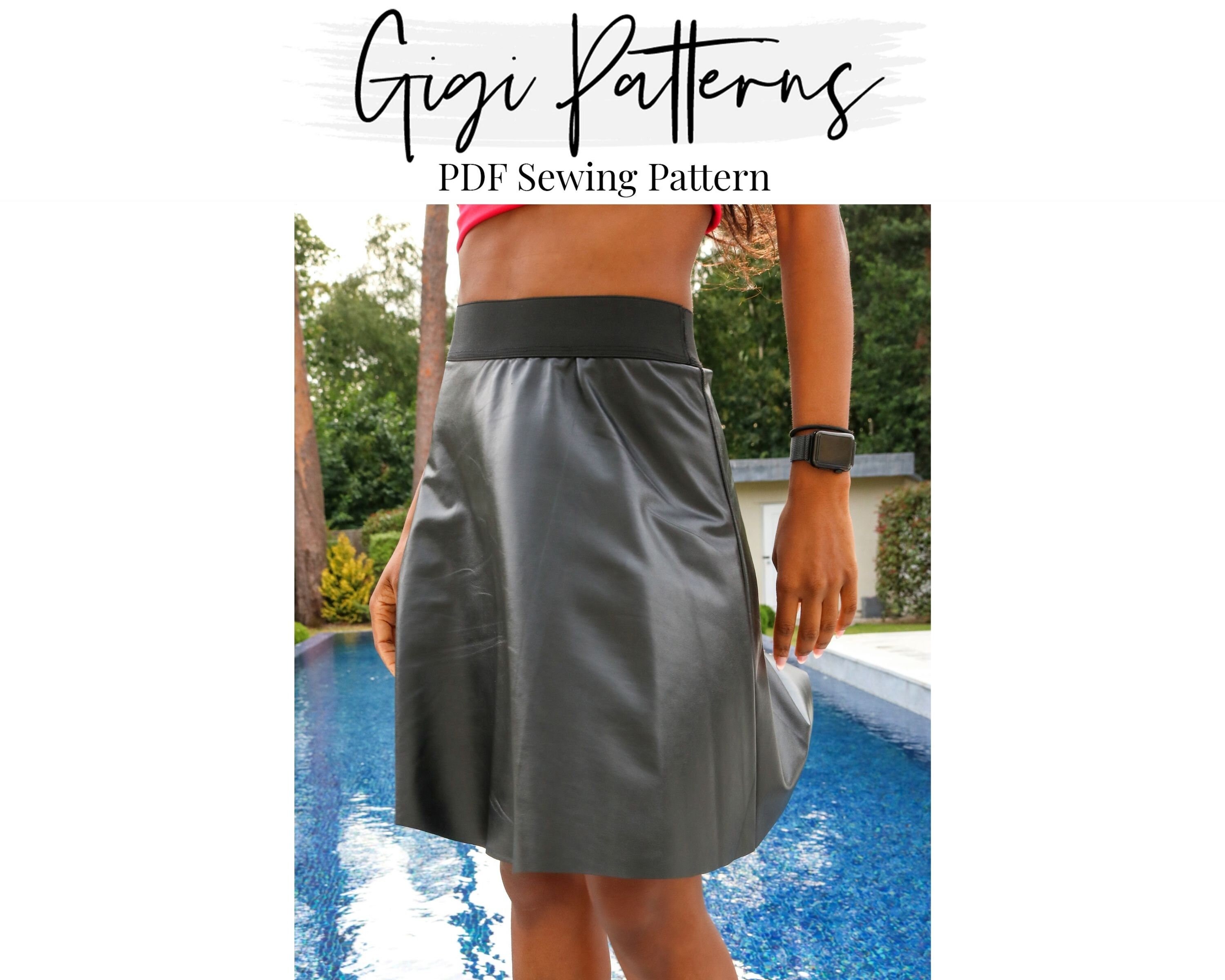 High Waist Skater Skirt Sewing Pattern Flare Skirt Pattern Skirt ...