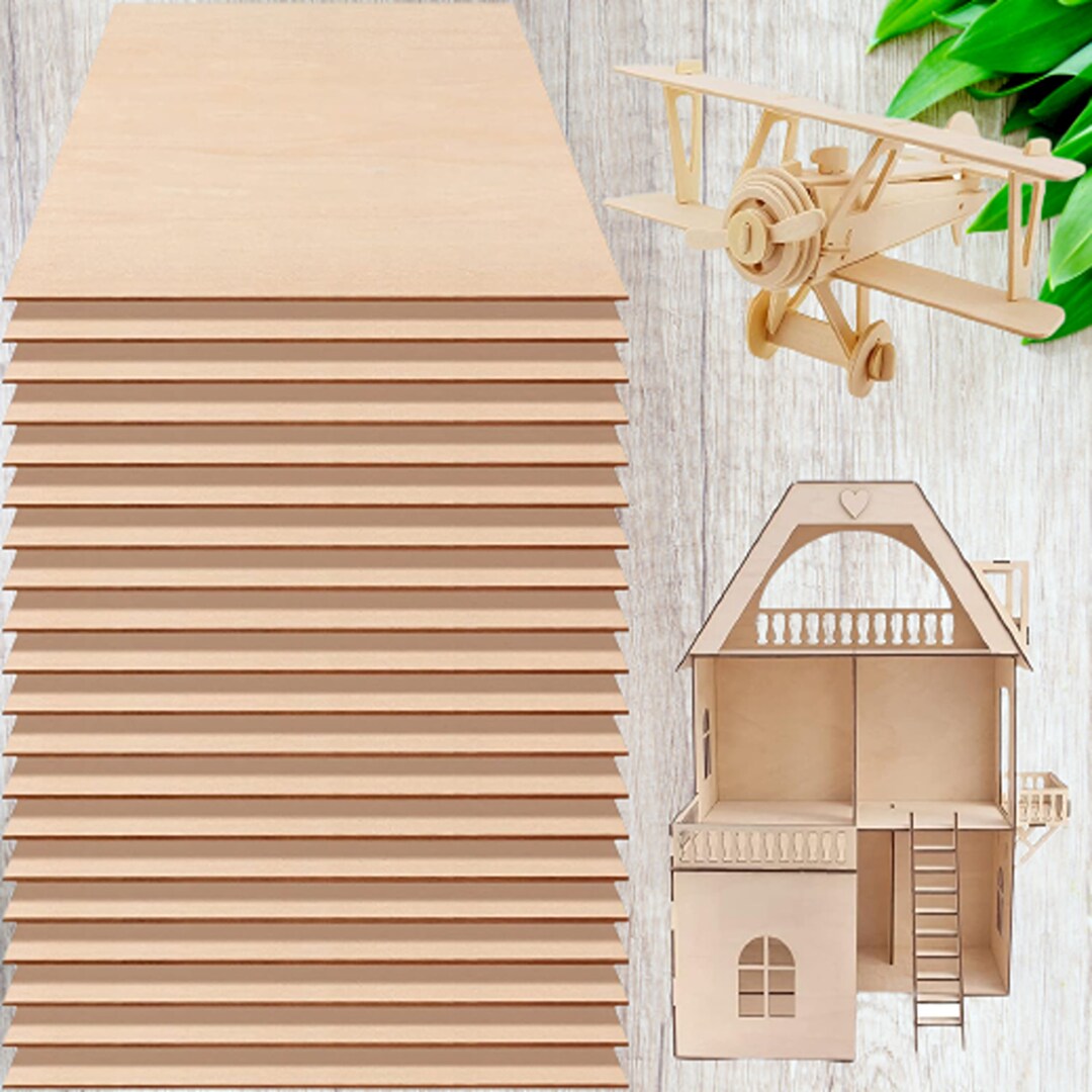 20 Pieces Basswood Sheets Thin Wood Sheets Craft Wood Board - Etsy