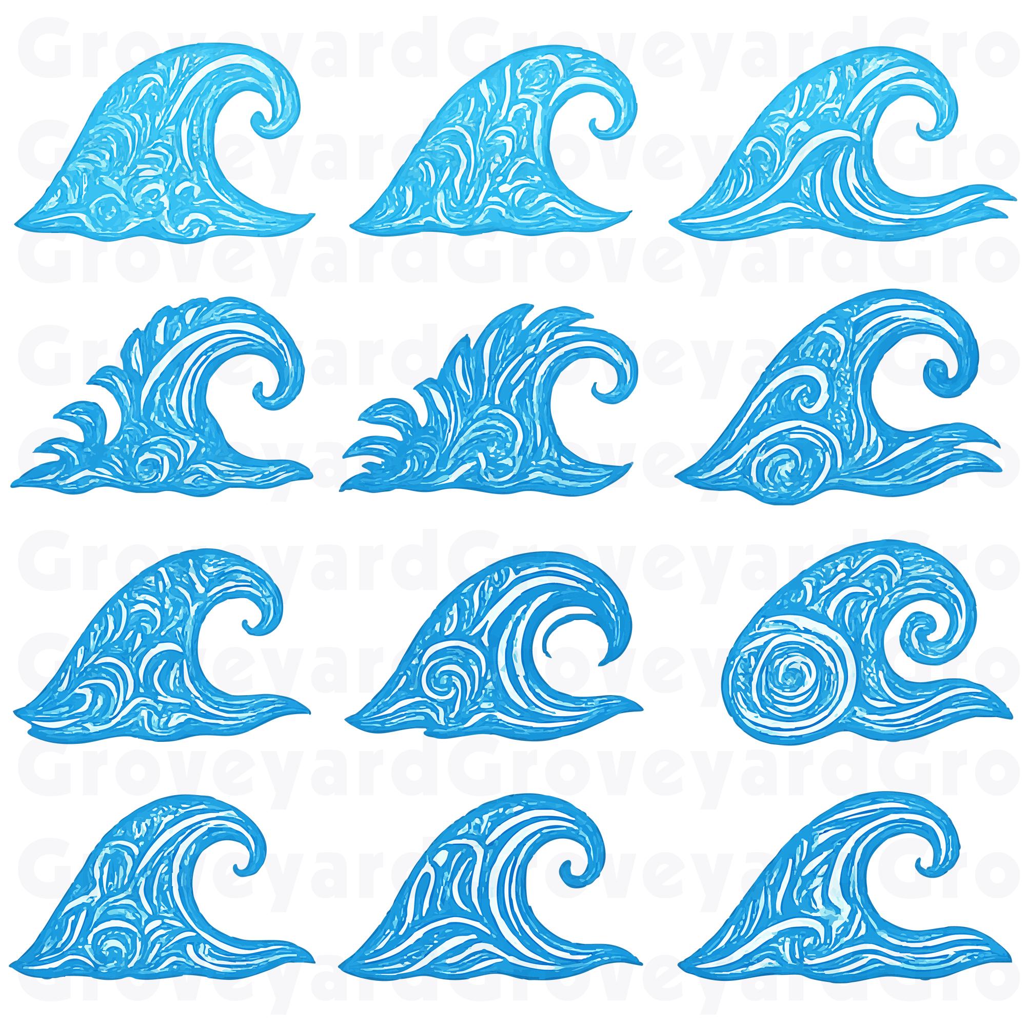 Wave SVG Bundle Ocean Waves Clipart Sea Wave Vector Mandala Cut Files ...