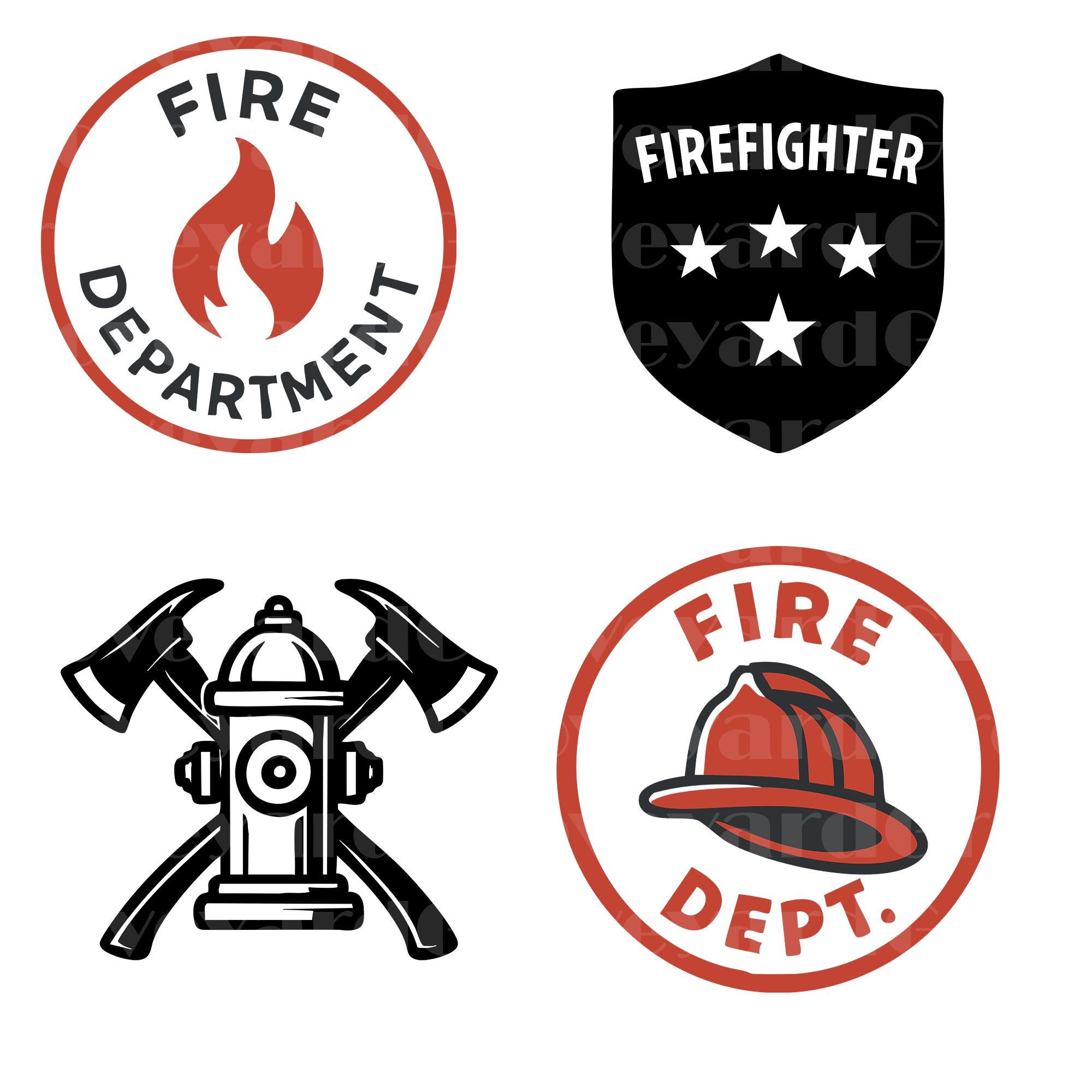 Firefighter SVG Bundle | Fire Dept Logos, Red Line Flag, Fire Truck ...