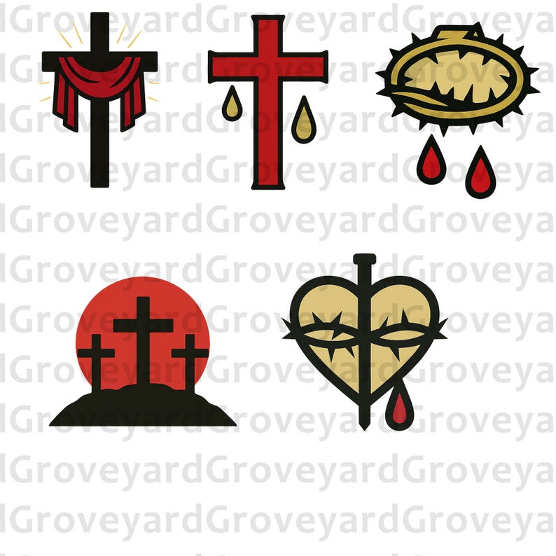 Christian Passion Icons | Digital Clipart Set | Crucifixion Symbols ...
