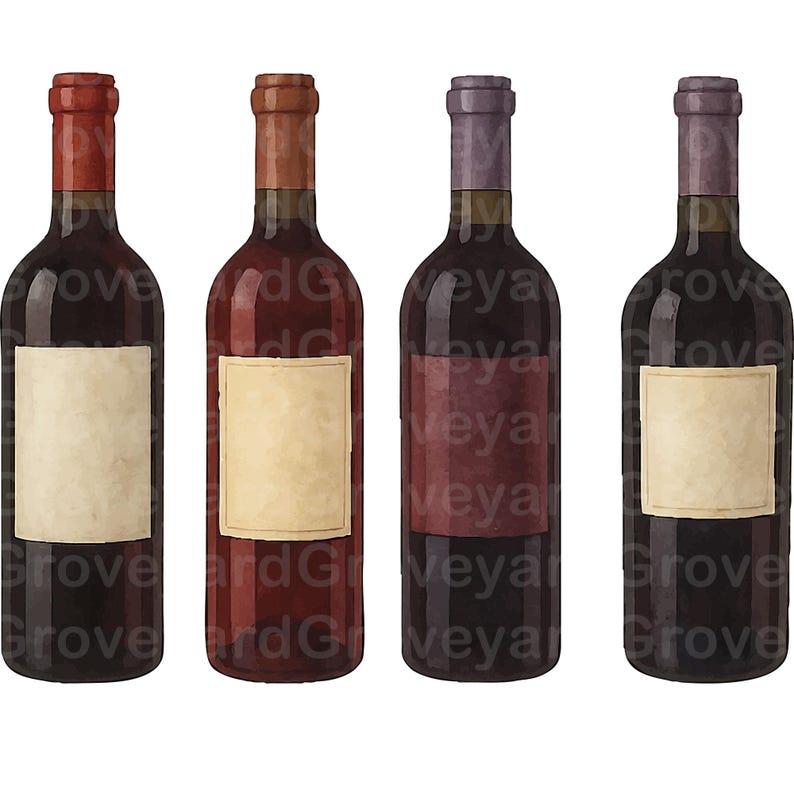 Wine SVG Bundle Cut Files Clipart Set – Rose Bottle Silhouettes ...