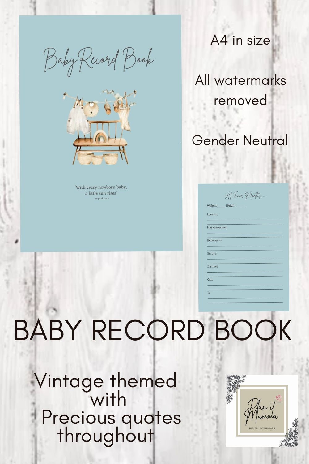 20 Page Vintage Baby Record Book Journal Keepsake Babies - Etsy