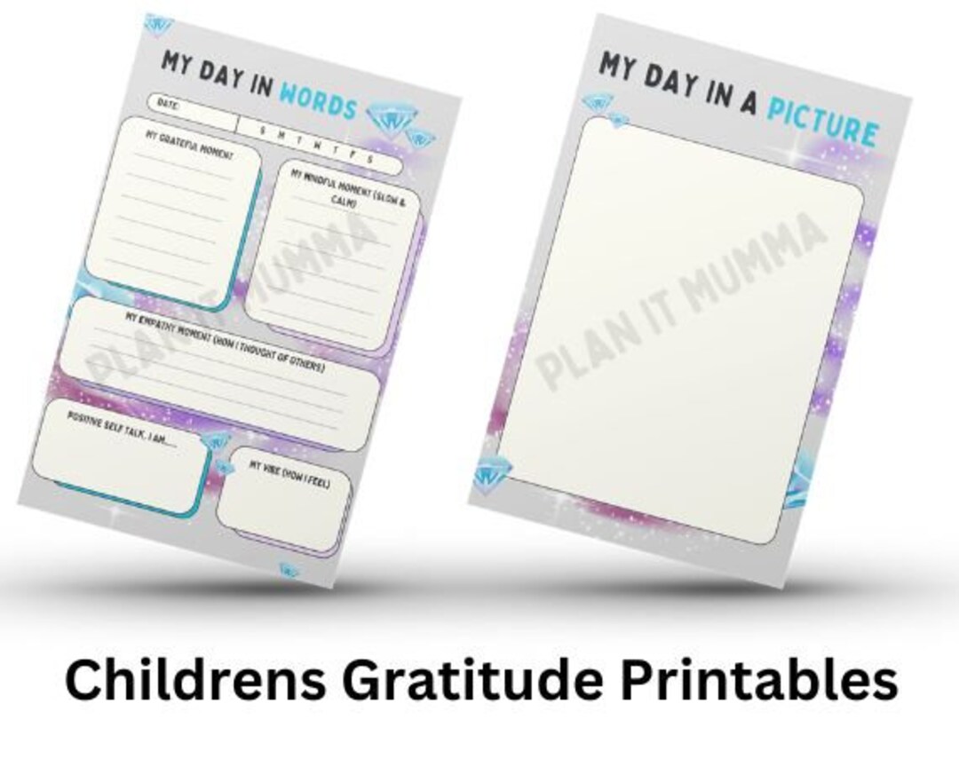 Children's Gratitude Empathy Mindfulness Printable PDF Day in Words ...