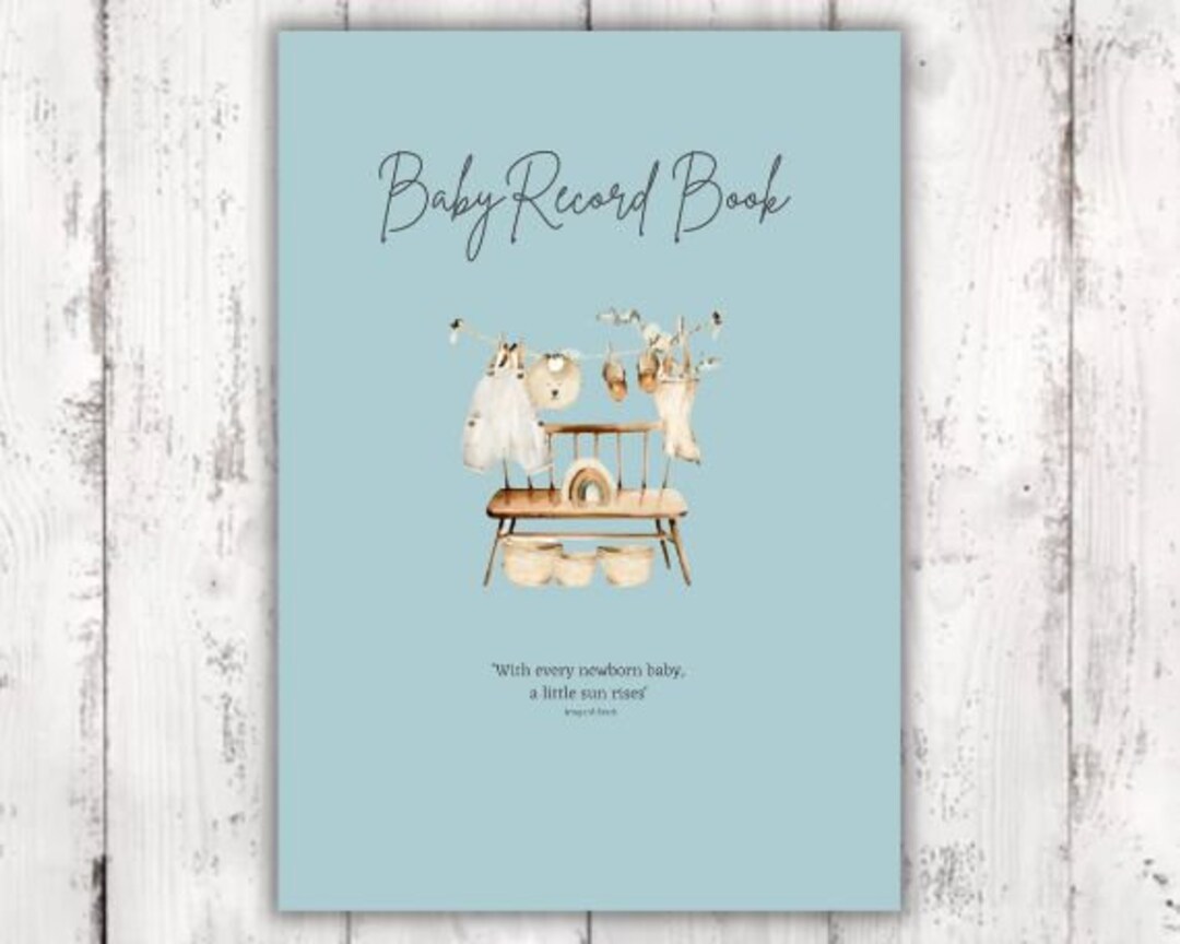 20 Page Vintage Baby Record Book Journal Keepsake Babies Memories ...