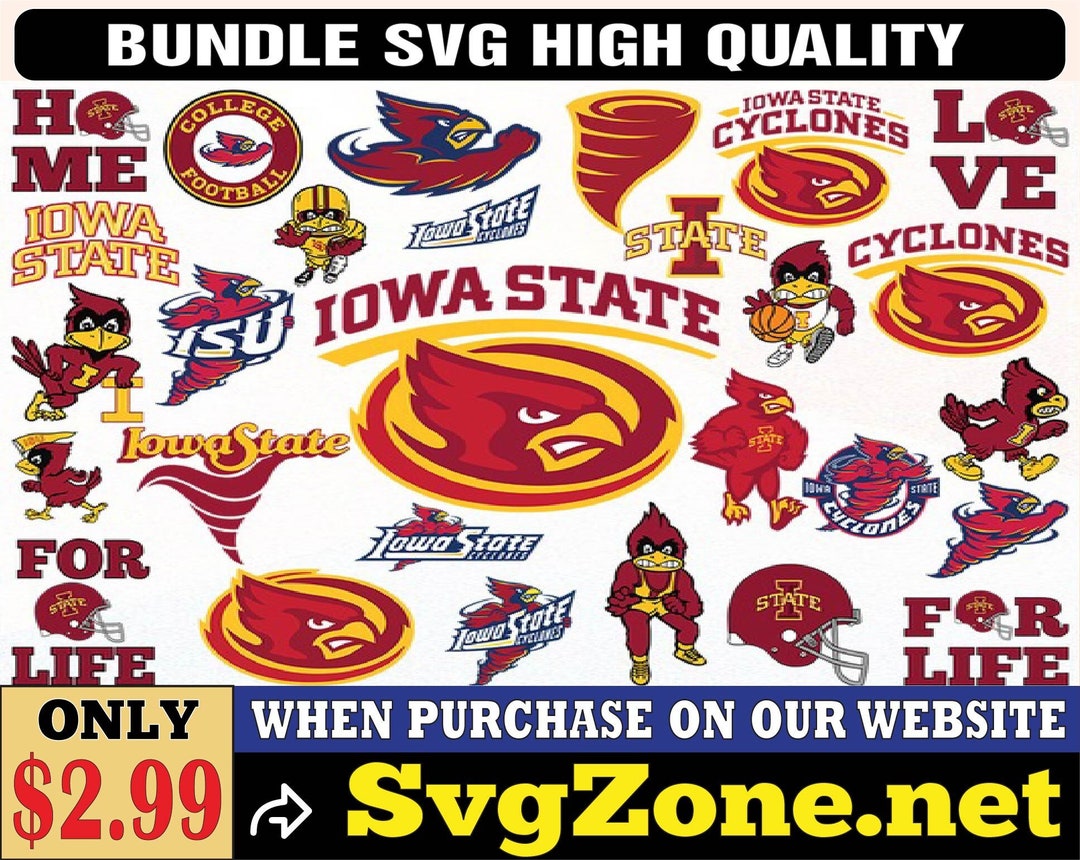 Iowa State Cyclones Bundle Svg Logo Instant Download - Etsy