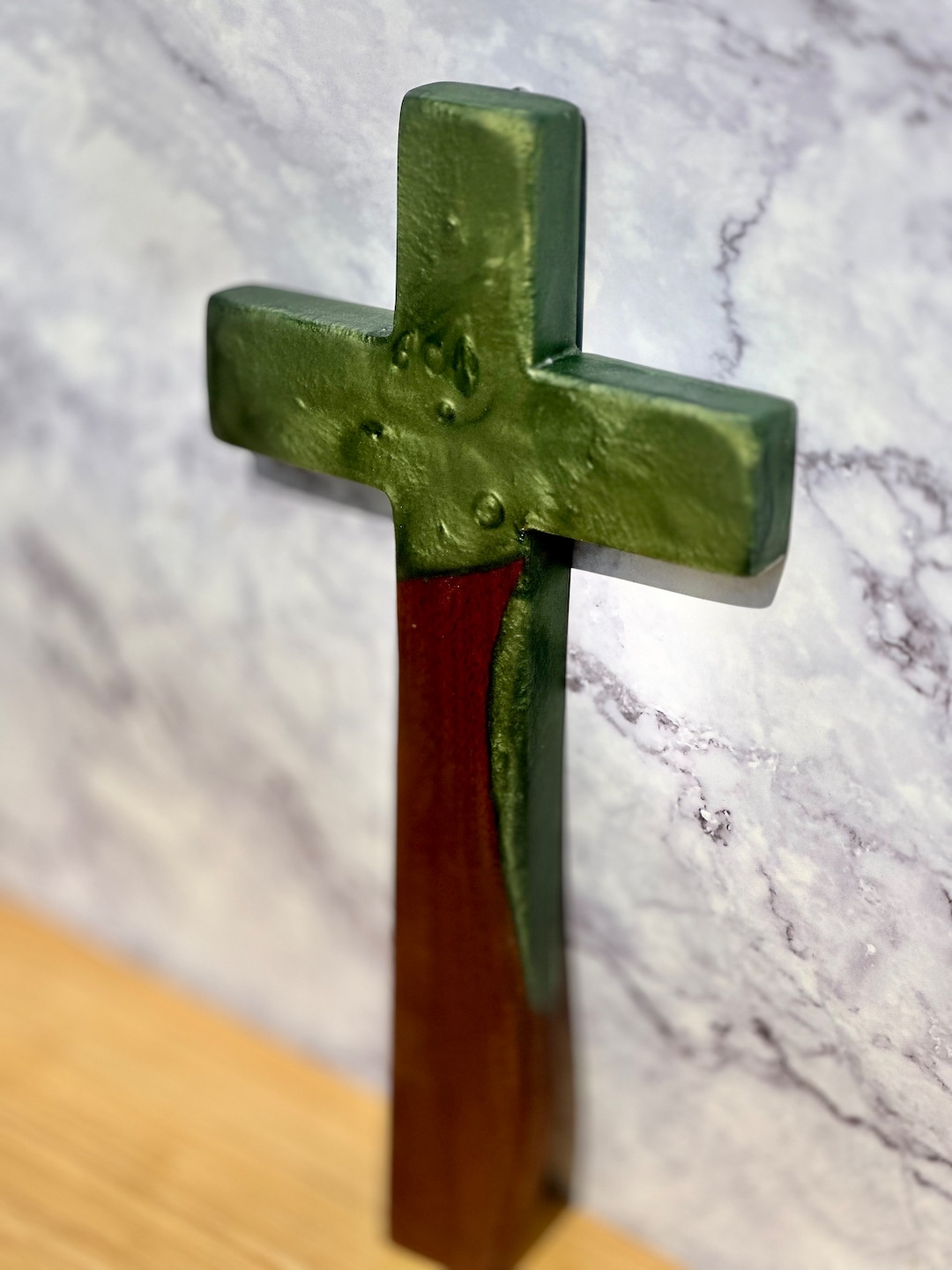 Olive Green Black Walnut Wood Handmade Traditional Cross - Etsy