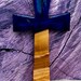 XL Royal Navy Blue Epoxy Resin Olive Wood Traditional Flared XL Cross ...