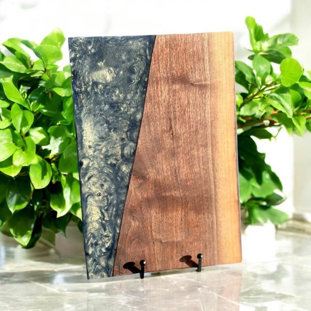Personalized Charcuterie Board Mystic Opal Green/blue/gold Epoxy Resin ...
