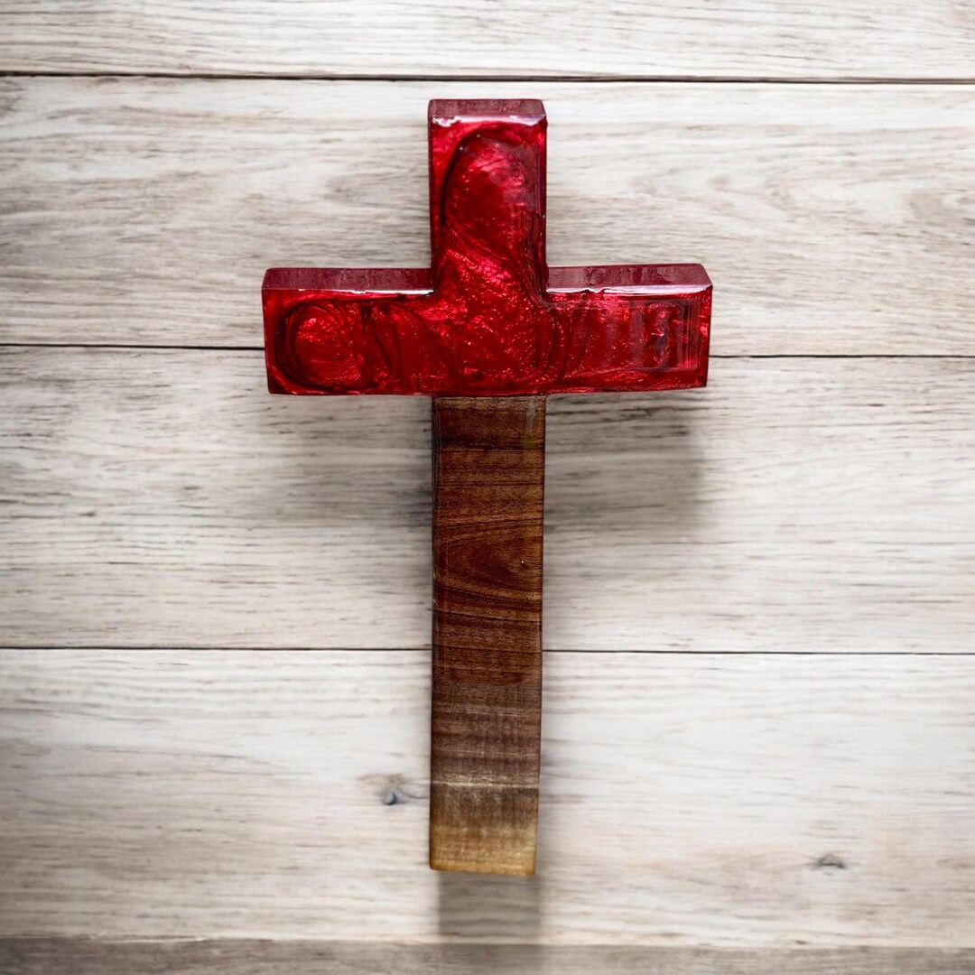 Ruby Crimson Red Black Walnut Wood Handmade Traditional Cross That ...
