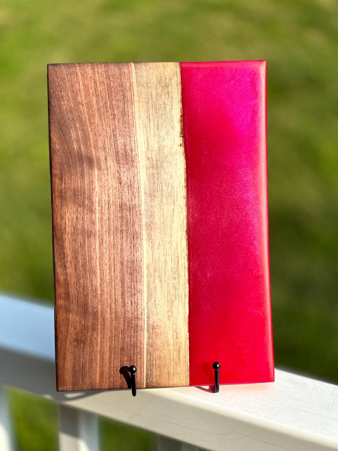Personalized Charcuterie Board, Hot Pink Black Walnut Wood Serving ...