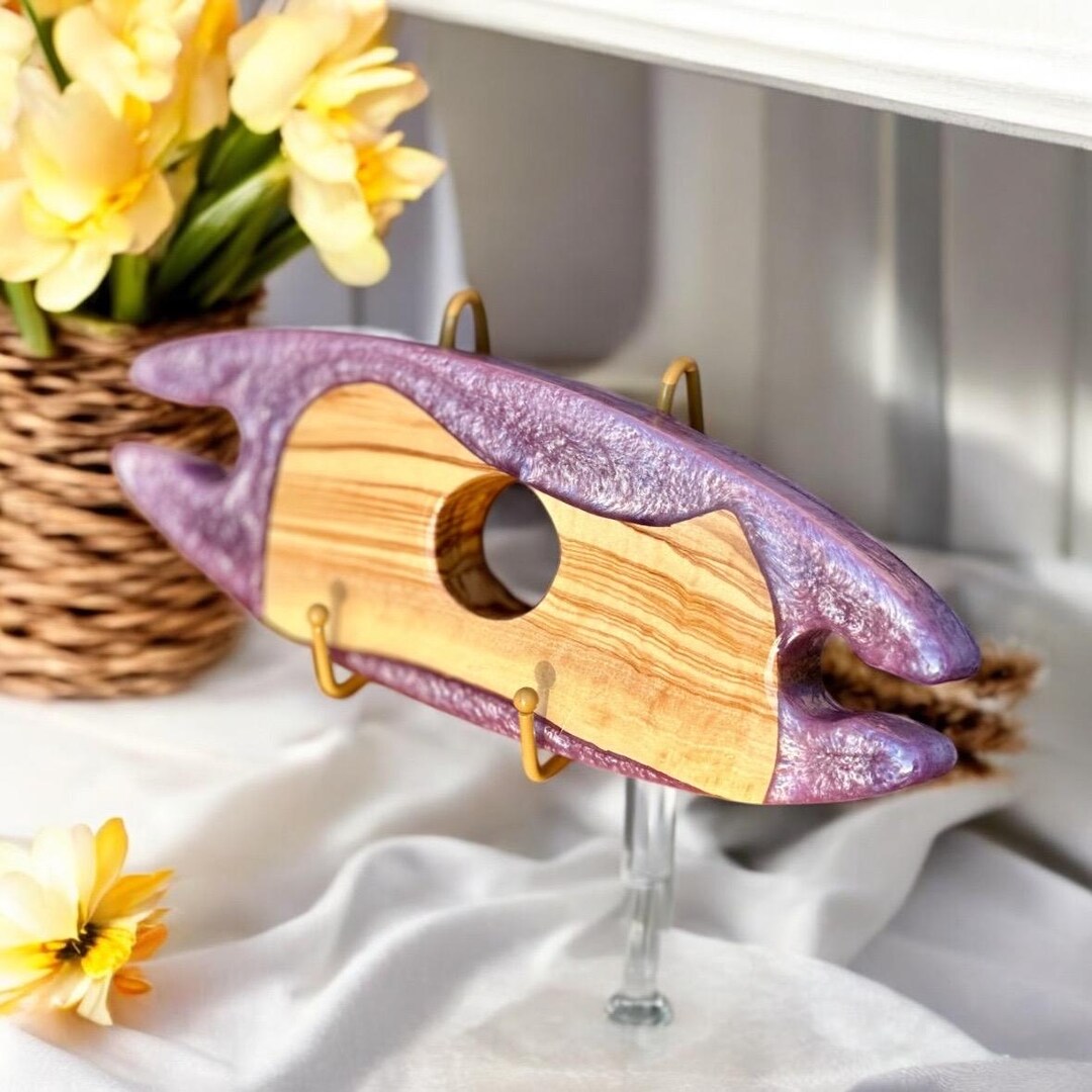 Lavender/lilac/periwinkle Epoxy Resin Handmade/handcrafted Wine Caddy ...