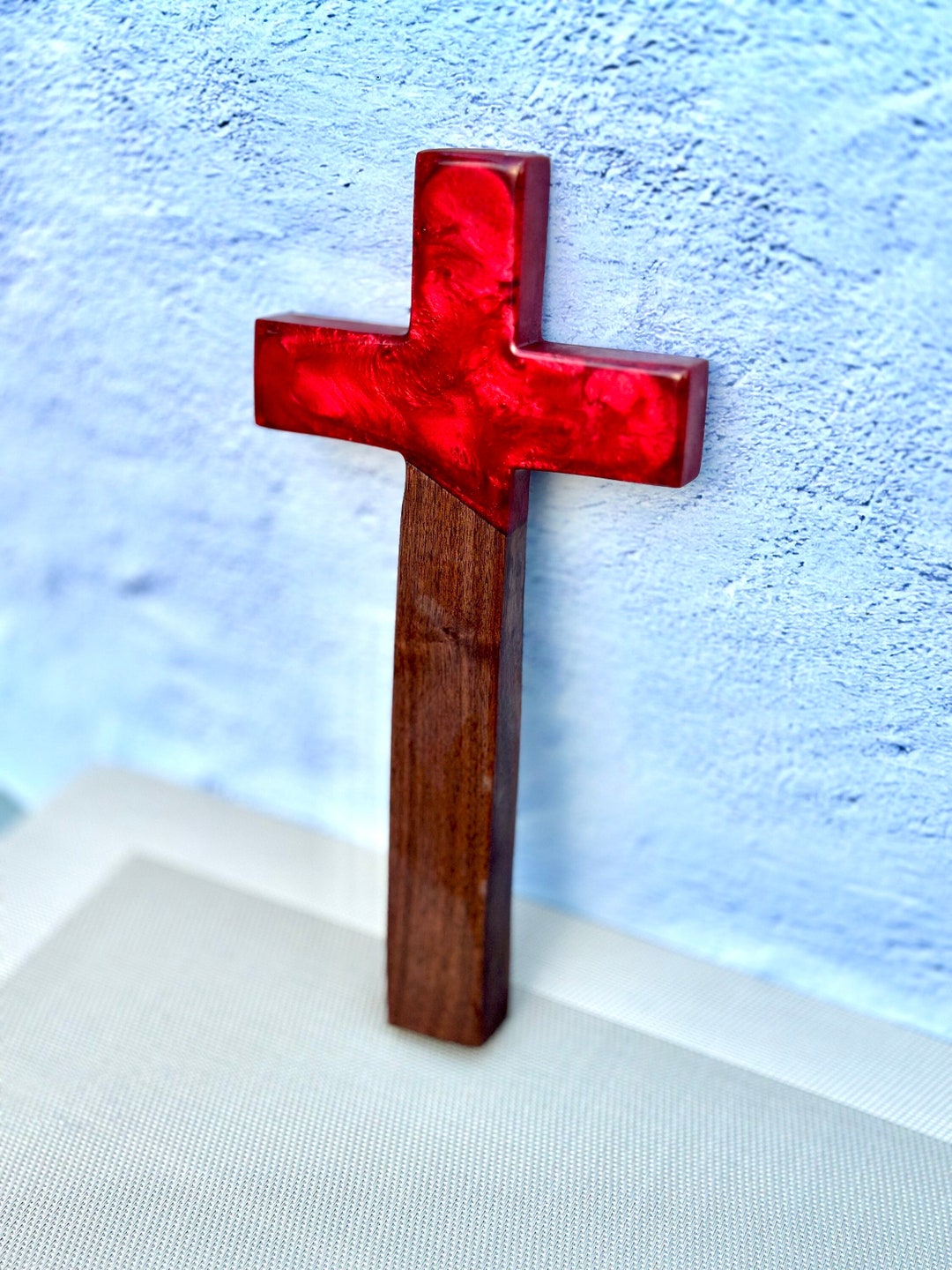 Crimson Red Black Walnut Wood Handmade Traditional Wall Cross - Etsy