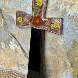 XL Yellow and Orange Flowers With Bronze/rose Gold Epoxy Resin Exotic ...